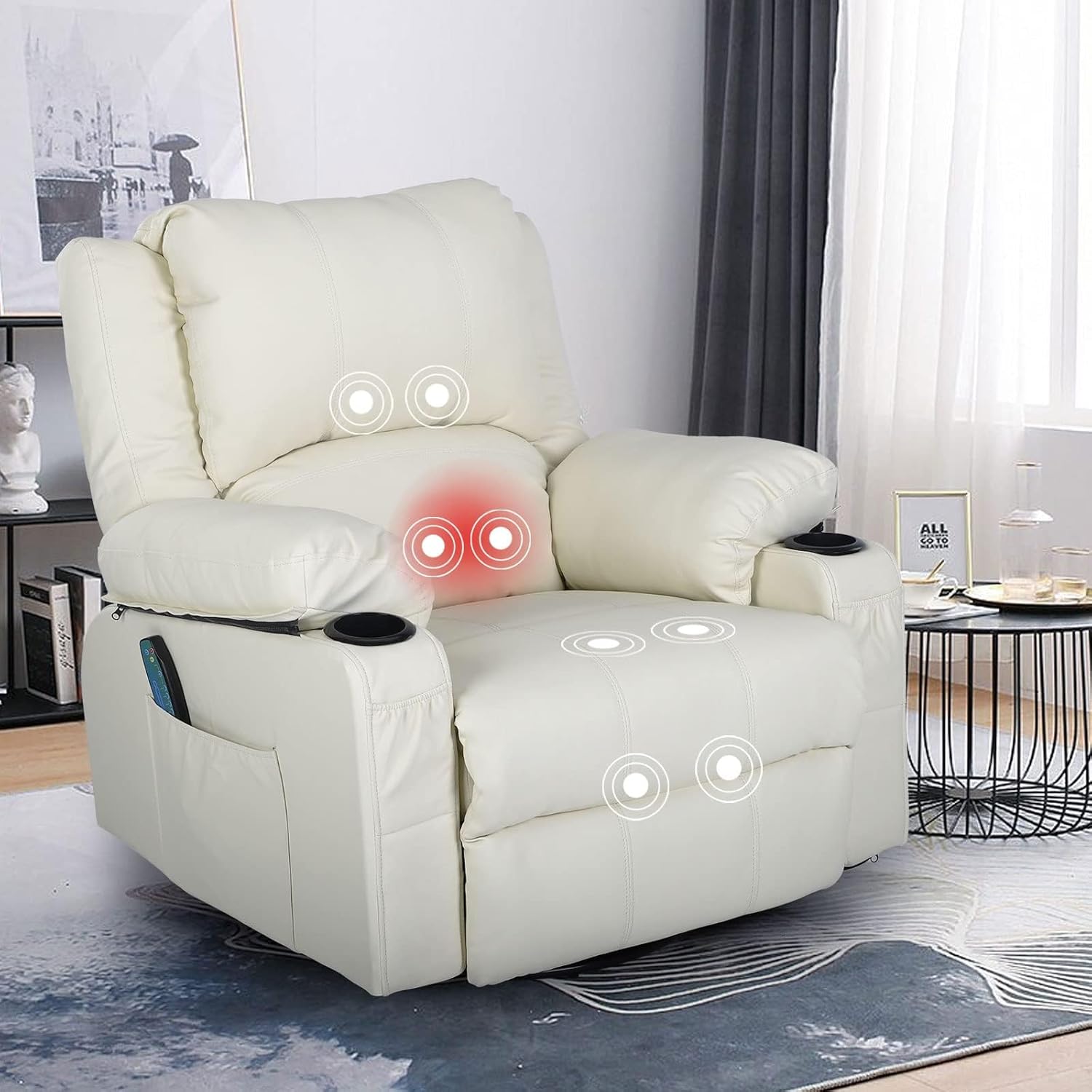 Amazon.com: KCREAM Massage Recliner Chairs for Living Room,Rocker ...