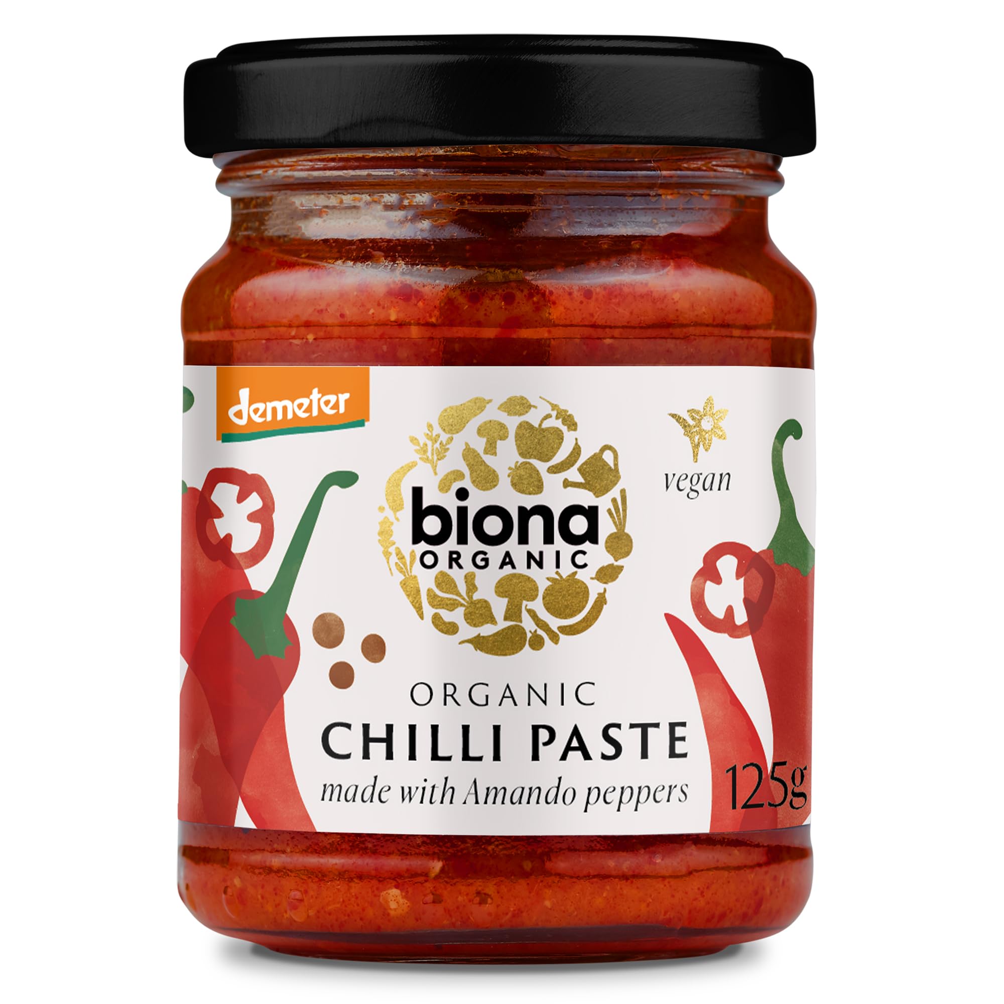 Biona Organic Hot Chilli Paste 125g, Pack of 6 - A Fiery Chilli Paste ...