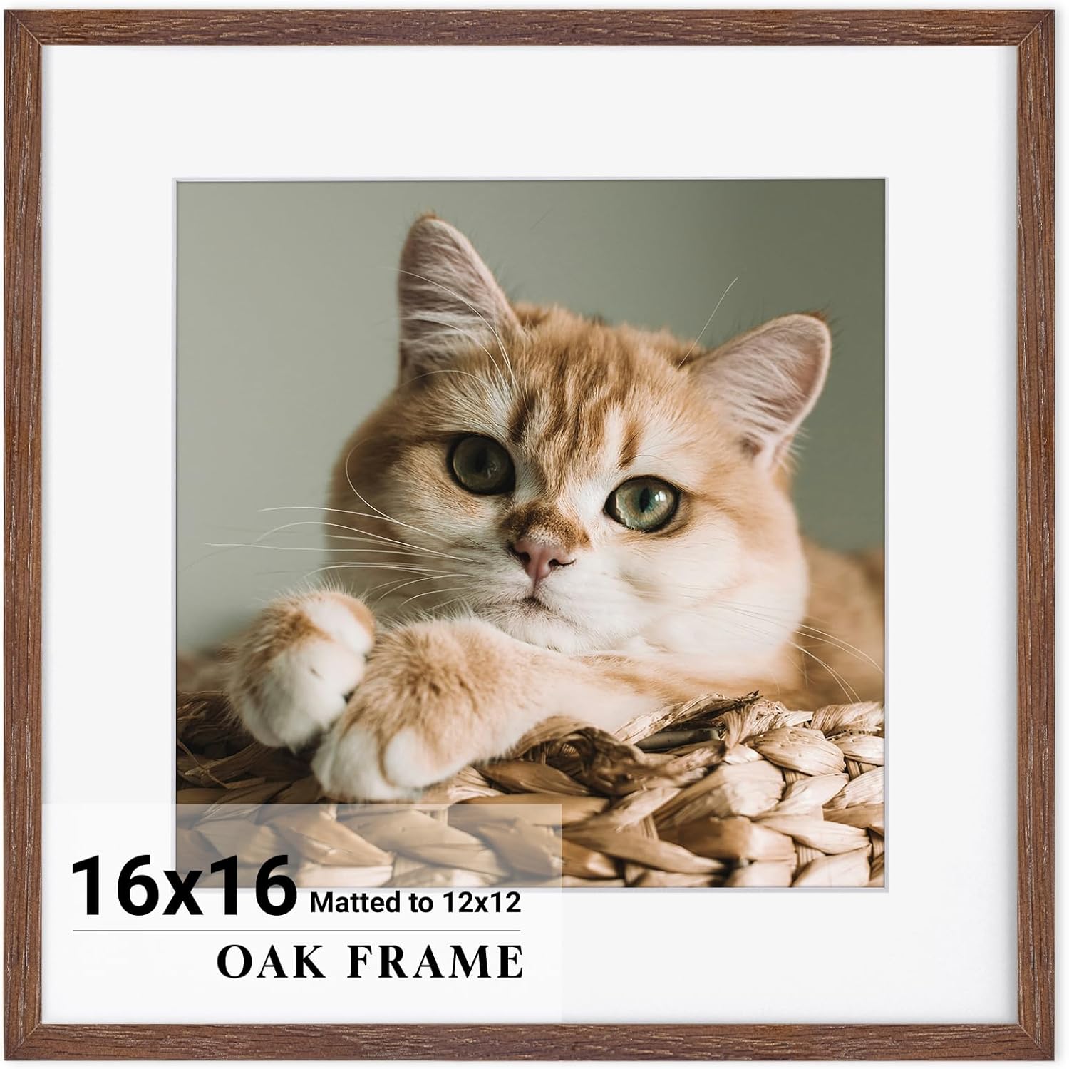 Amazon.com - Heimlove 16x16 Picture Frame for wall,Premium Solid Oak ...
