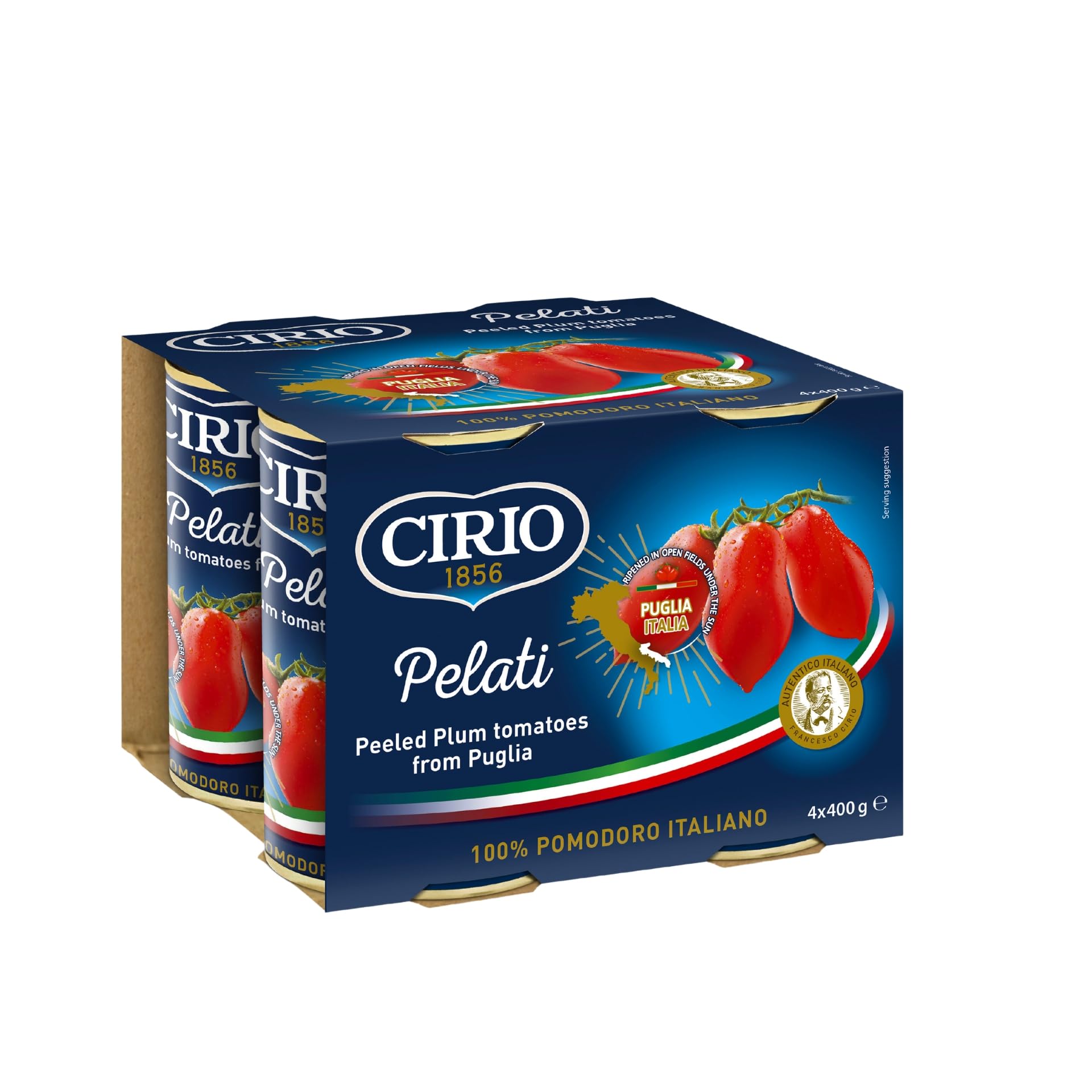 Cirio Peeled Plum Tomatoes 100% Italian Cans, 400g (Pack of 4) : Amazon ...