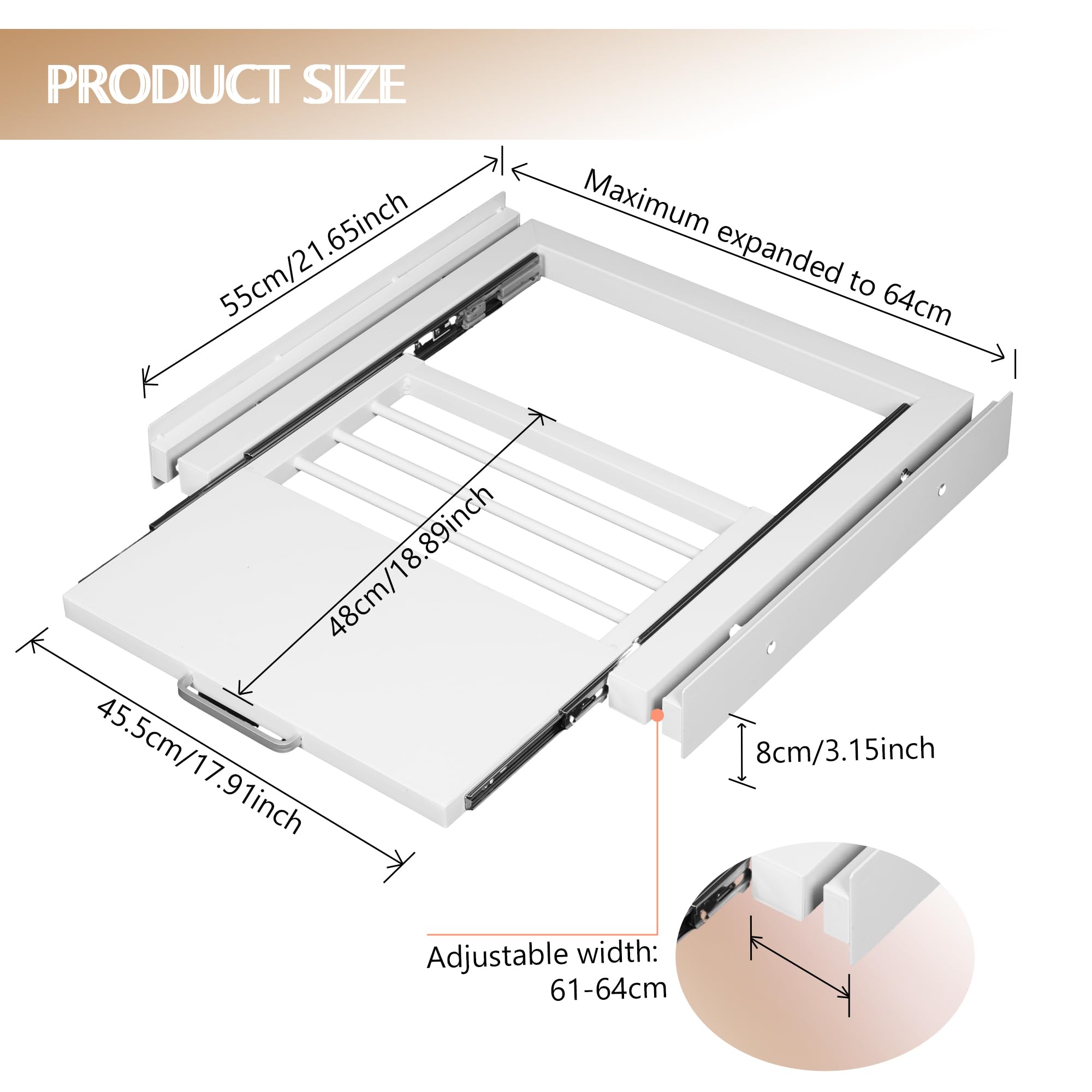 Snapklik.com : Gtouse Stacking Kit For Washer And Dryer, 60x55cm ...