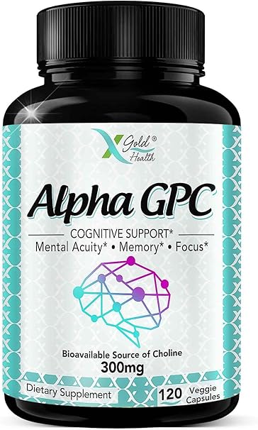 Alpha GPC Suplemento de colina 600 mg, 99% más altamente purificado ...