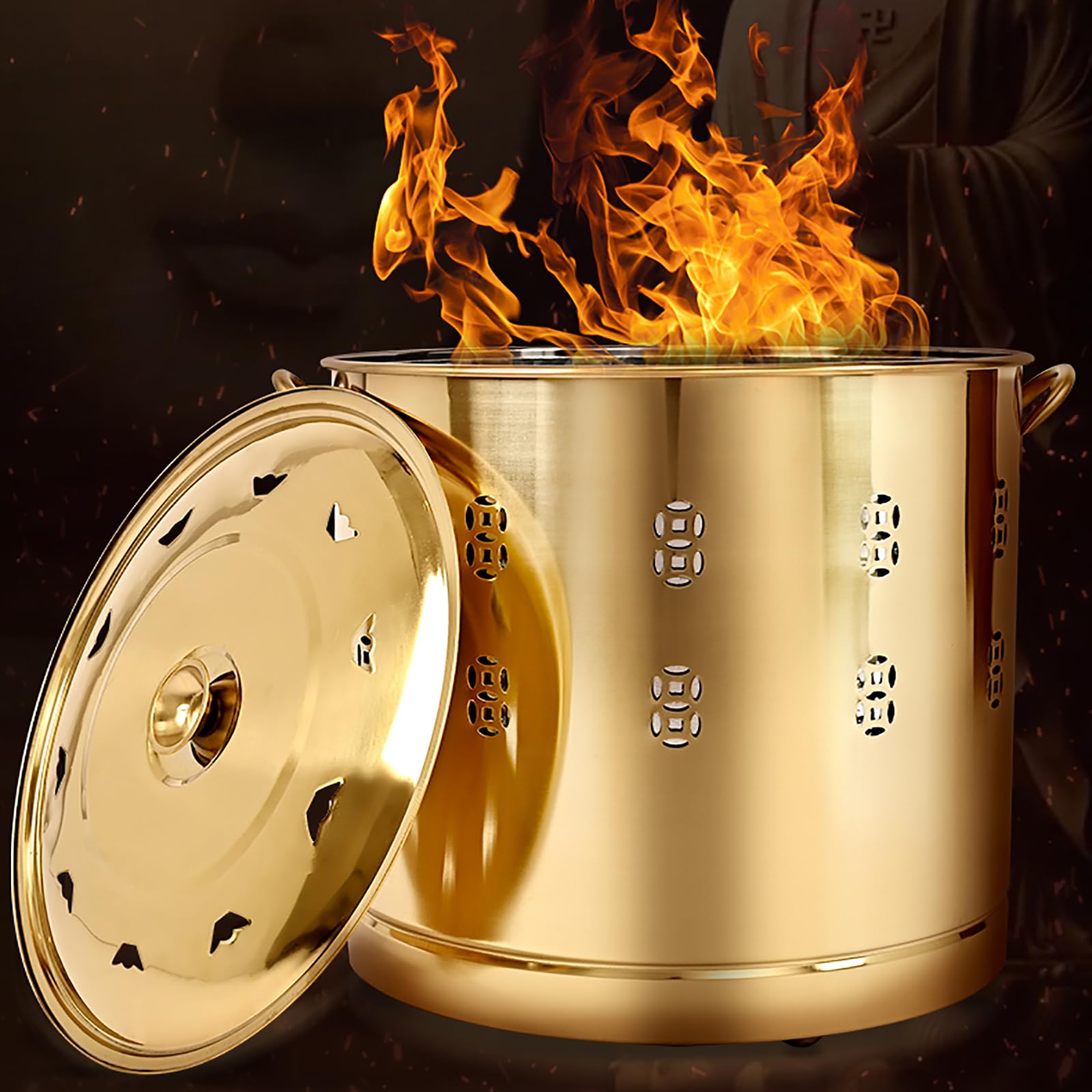 Amazon.co.jp: 家庭用焼却炉 ゴミ焼却炉 焚火缶 家庭用 無煙 耐蝕性 耐熱ペイントコート 煙突 無臭 ドラム缶焼却炉 家庭用焼却 ...