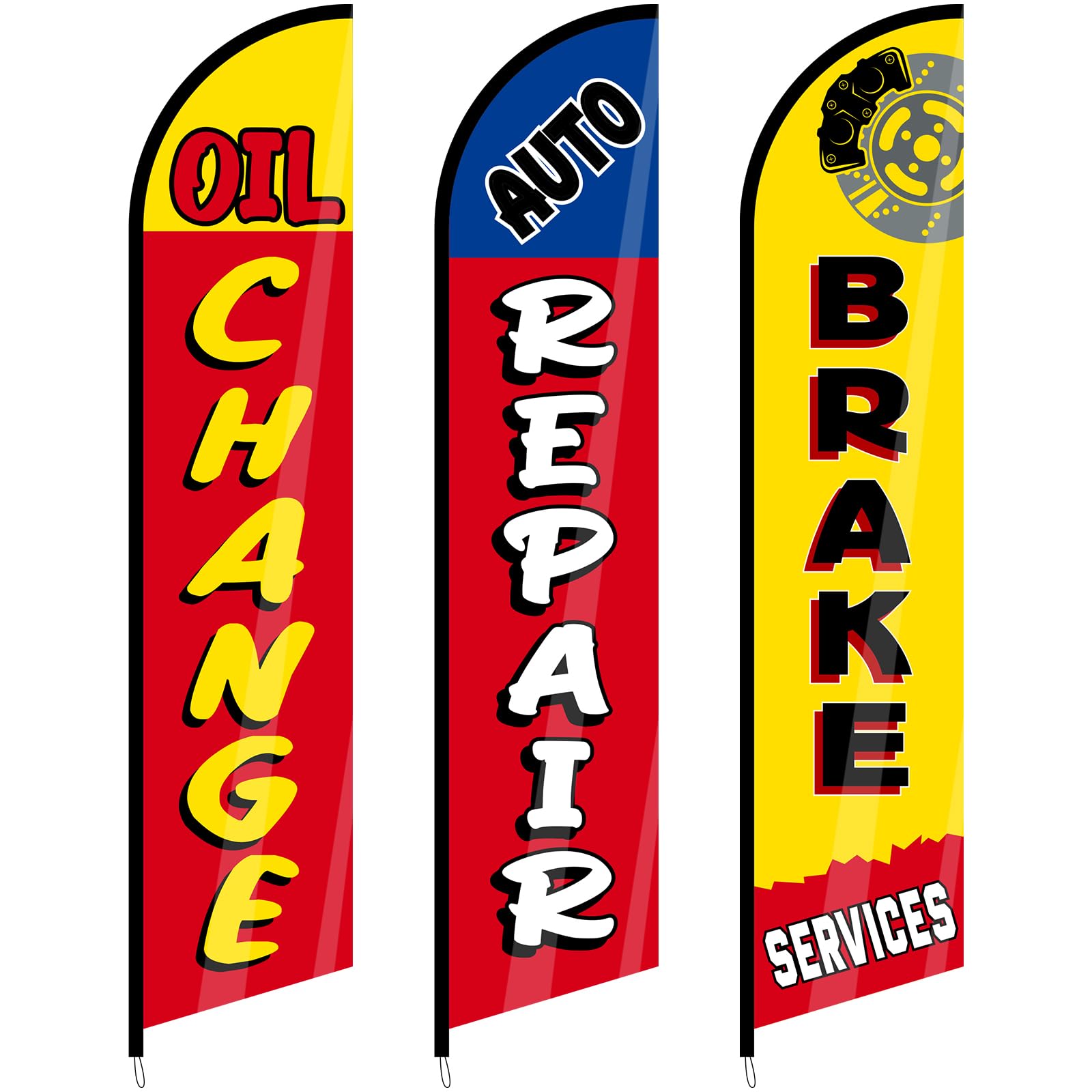 Amazon.com: Hahafelt 3 Pack Auto Repair Shop Feather Flag Sets, 12 x 2. ...