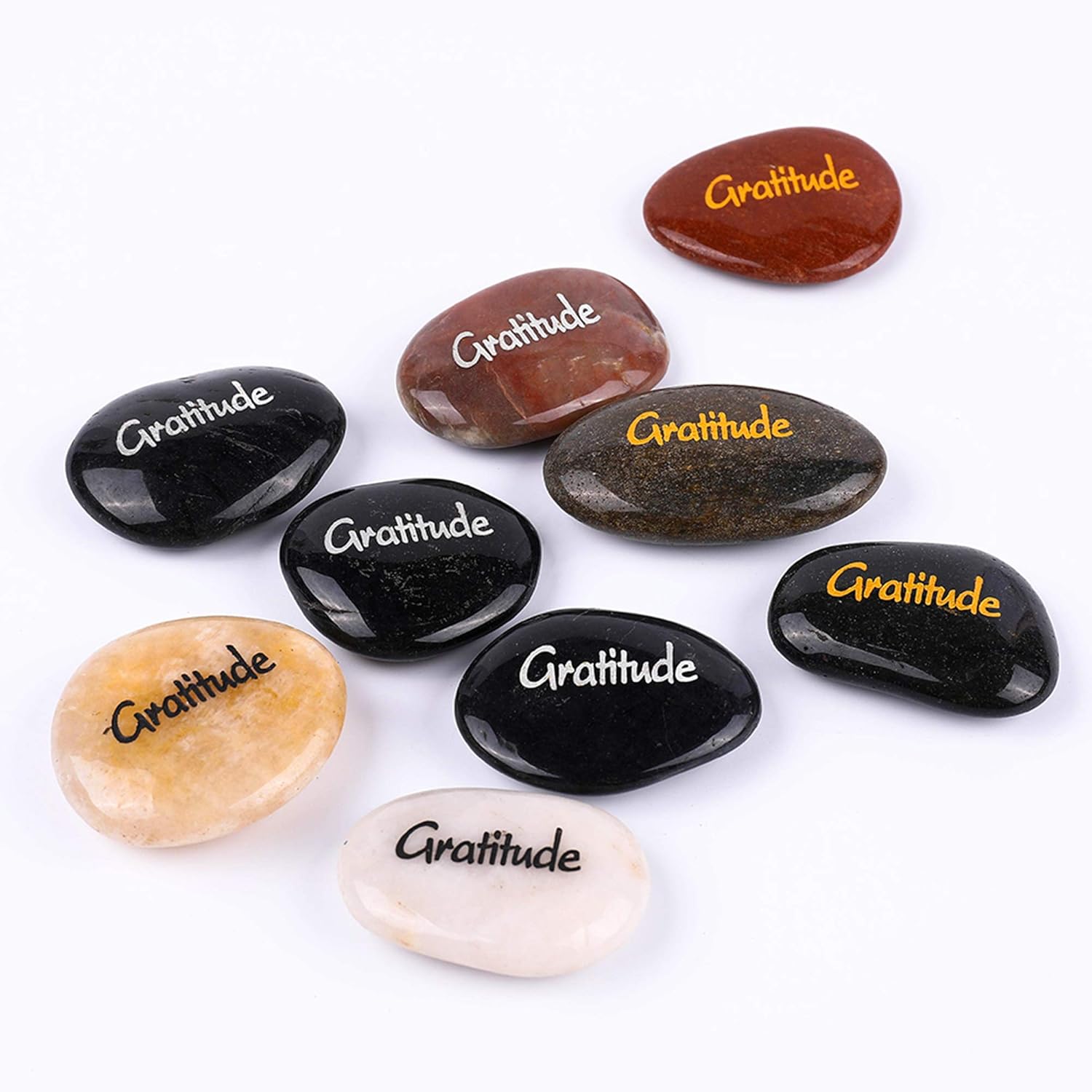 Amazon.com: ROCKIMPACT 100PCS Gratitude Gratitude Rocks Bulk Engraved ...