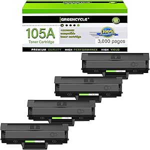 Amazon.com: greencycle 105A Compatible Black Toner Cartridge Replacement for HP 105A 105 W1105A ...