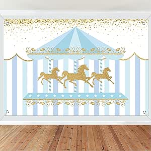 Amazon.com : NECSOLE 6x4ft Blue Circus Backdrops Blue Stripes Circus ...