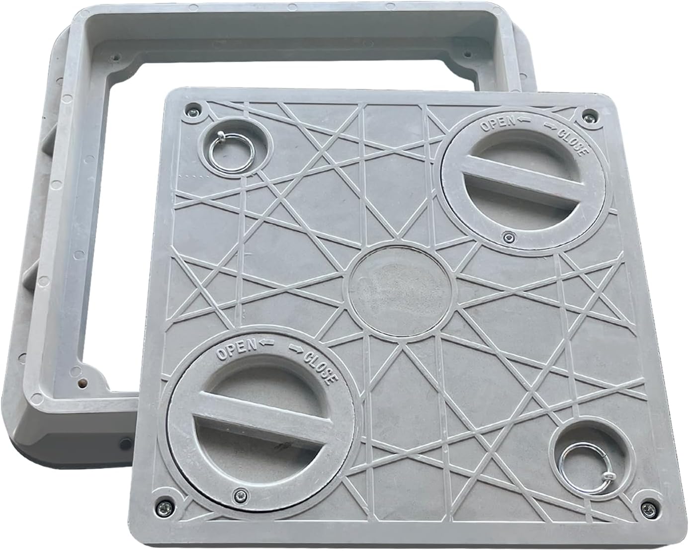 NATOTELA Manhole Cover 24x24in with 2 Inspection Holes Recessed Square ...