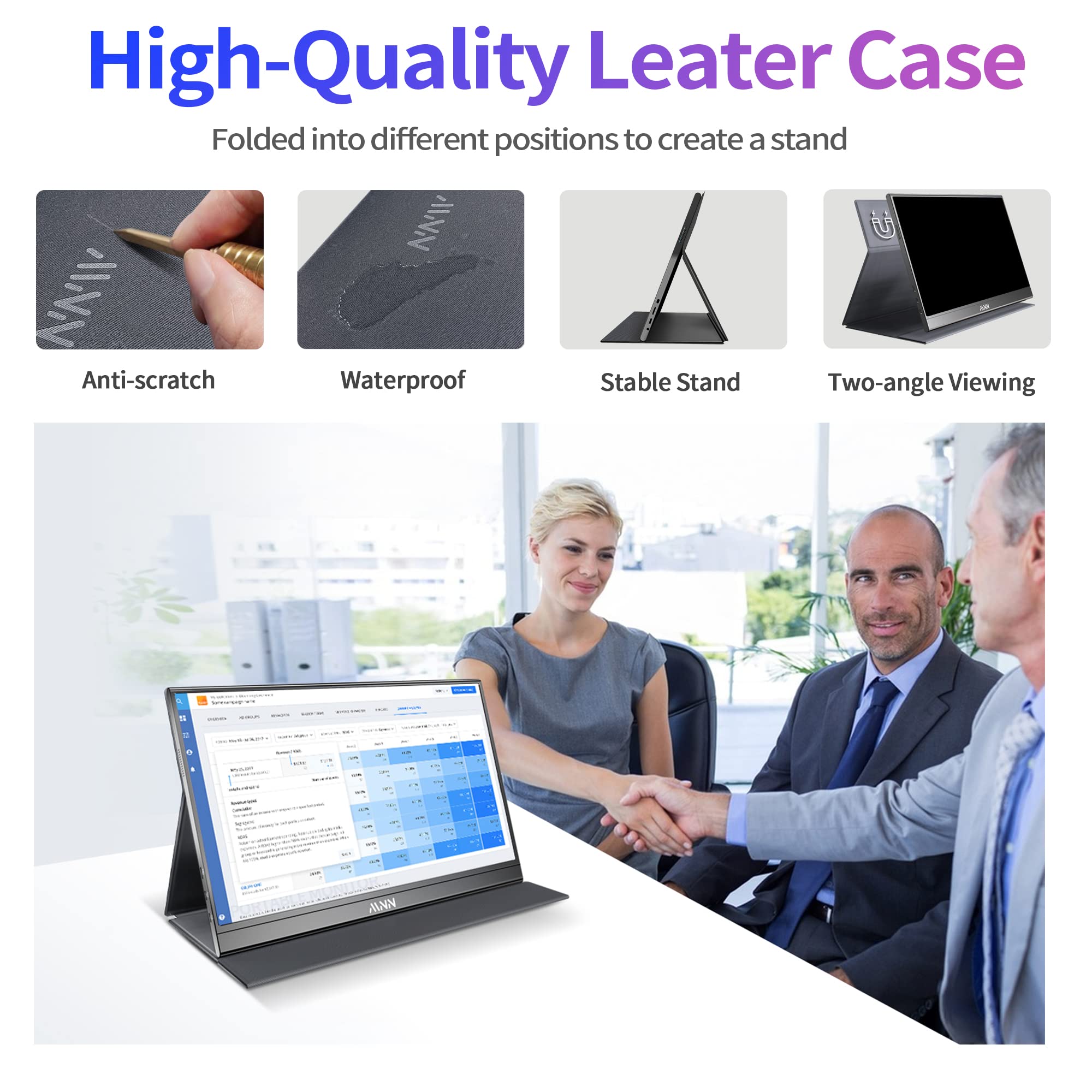 MNN Portable Monitor 15.6inch FHD 1080P Laptop Monitor USB C HDMI ...