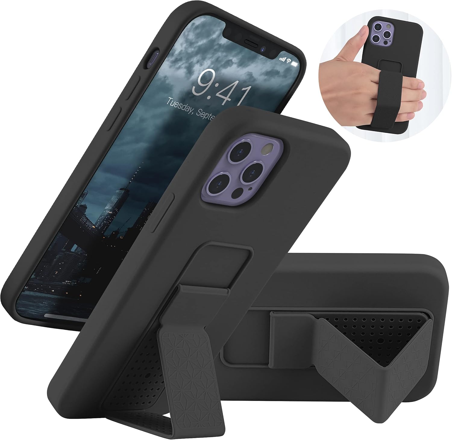 Amazon.com: LAUDTEC Silicone Kickstand Case Compatible with iPhone 12/ ...