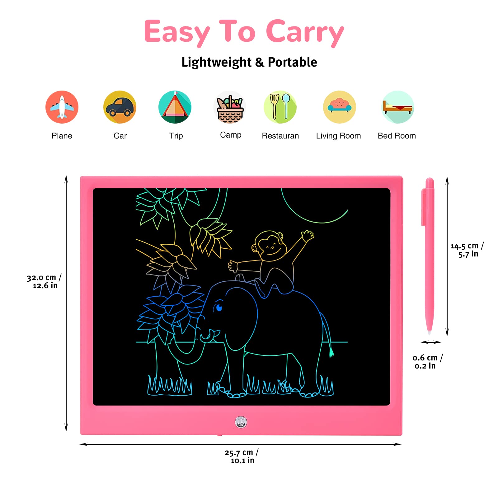 LCD Writing Tablet, 15 Inch Large Colorful Screen Doodle Board Doodle ...
