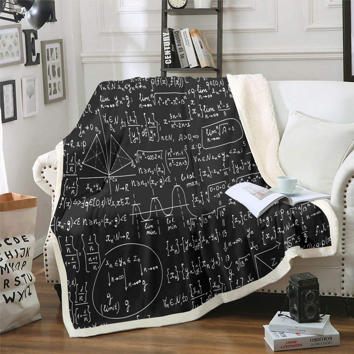Amazon.com: Math Theme Fleece Blanket Mathematical Formula Throw ...
