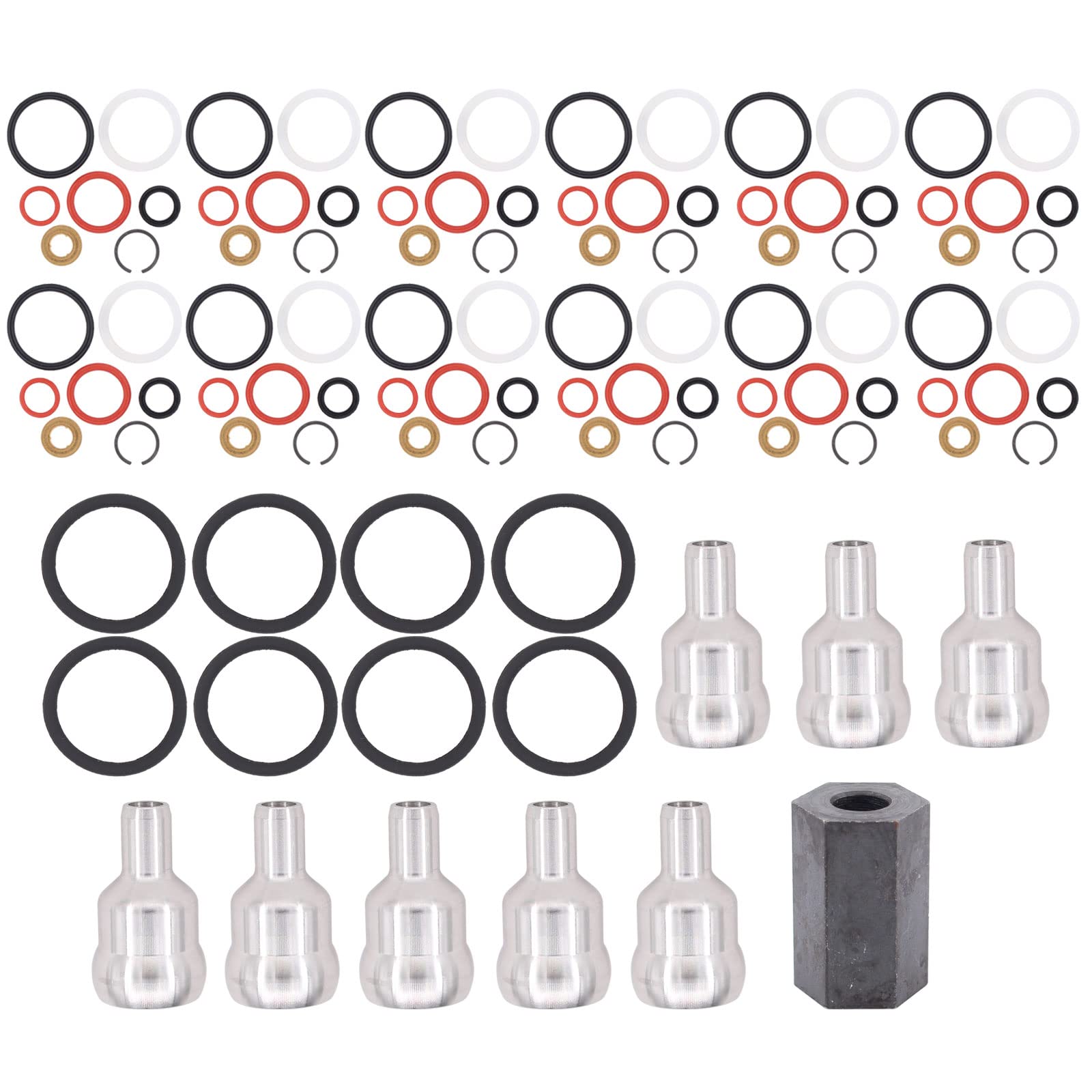 6.0 Powerstroke Ball Tube Kit High Pressure Oil Rail Ball Tube & O-Ring ...