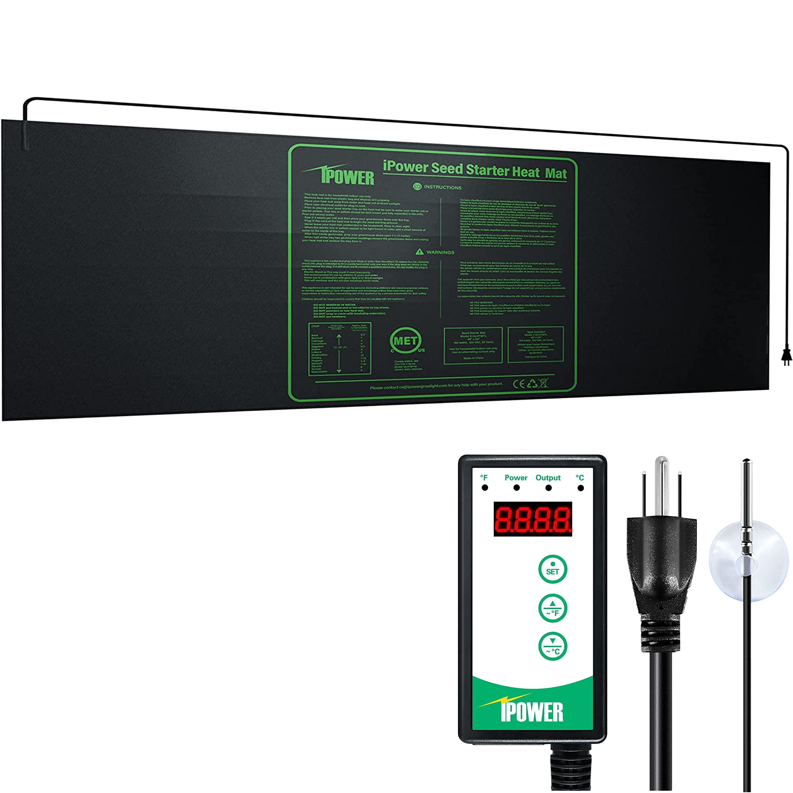 Amazon.com: iPower GLHTMTCTRLV2HTMTL 40-108 Degrees Fahrenheit Digital ...