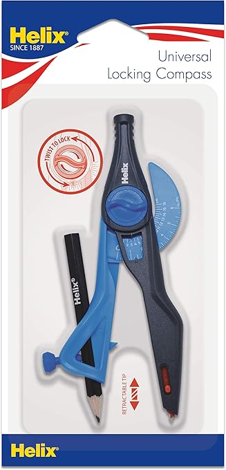 Amazon.com : Helix Large Plastic Locking Compass with Safety Point ...