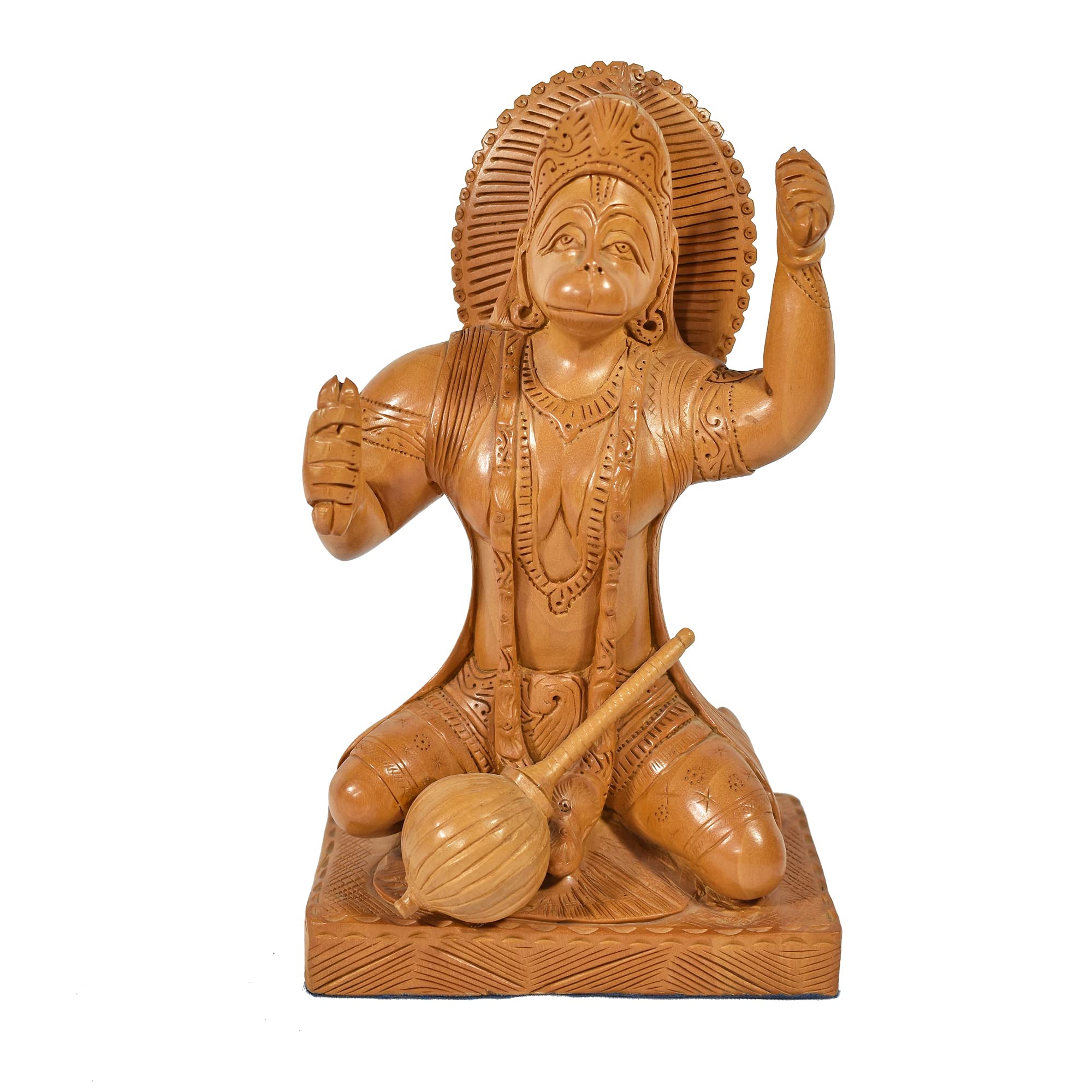 Buy RCIMALL Wooden God Hanuman Sitting, Wooden Hand Carved Lord Hanuman ...