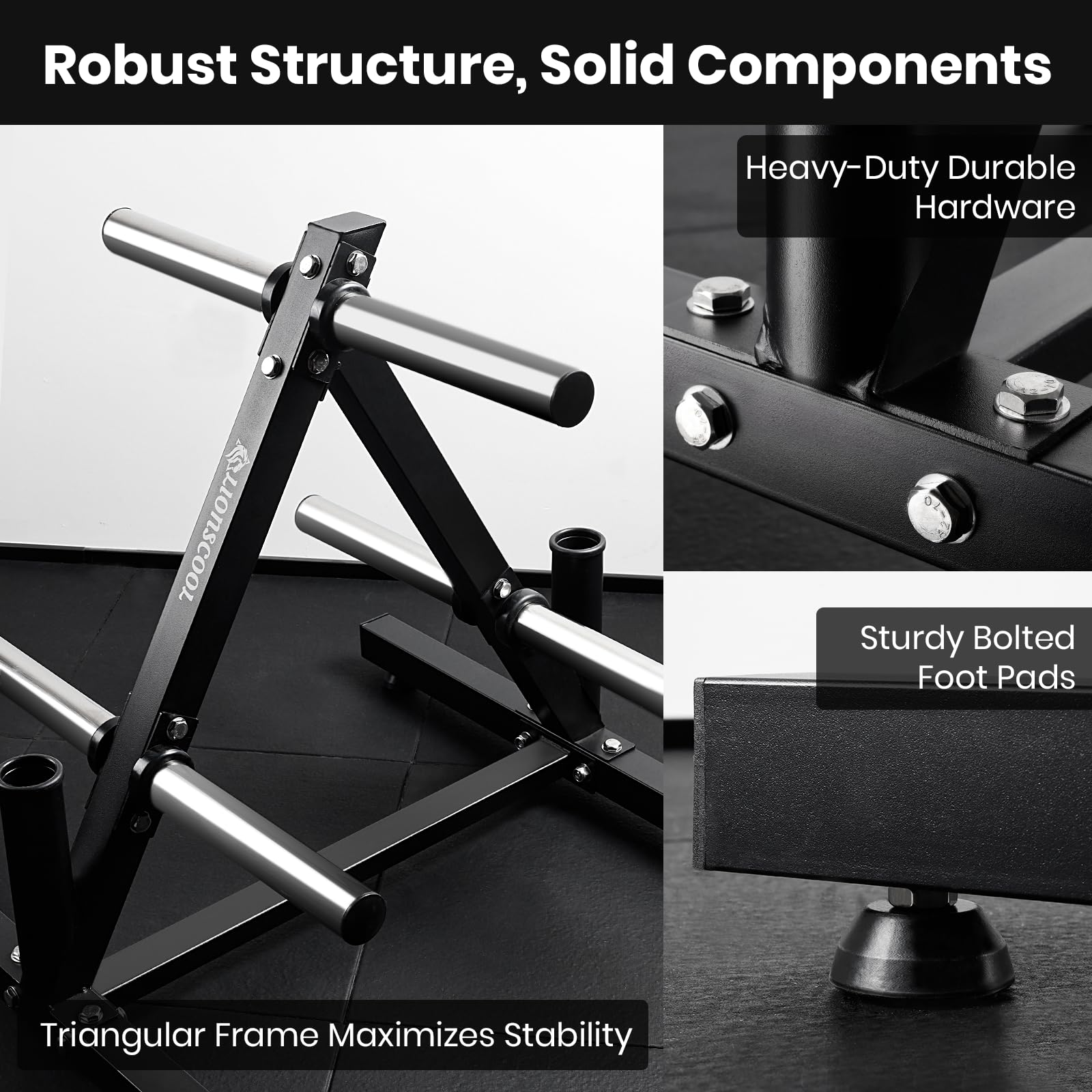 Snapklik.com : LIONSCOOL 2-Inch Olympic Weight Plate Tree And 2 Barbell ...