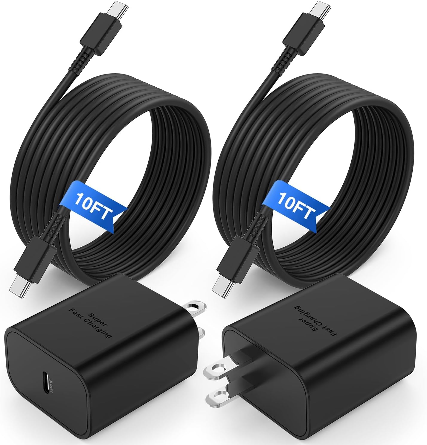Amazon.com: 45W Super Fast Charger and Type C Cable 10ft, 2Pack USB C ...