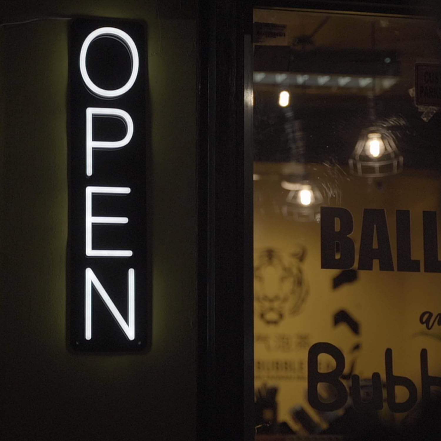 HiNeon Letrero de apertura vertical de neón, letrero abierto LED ...