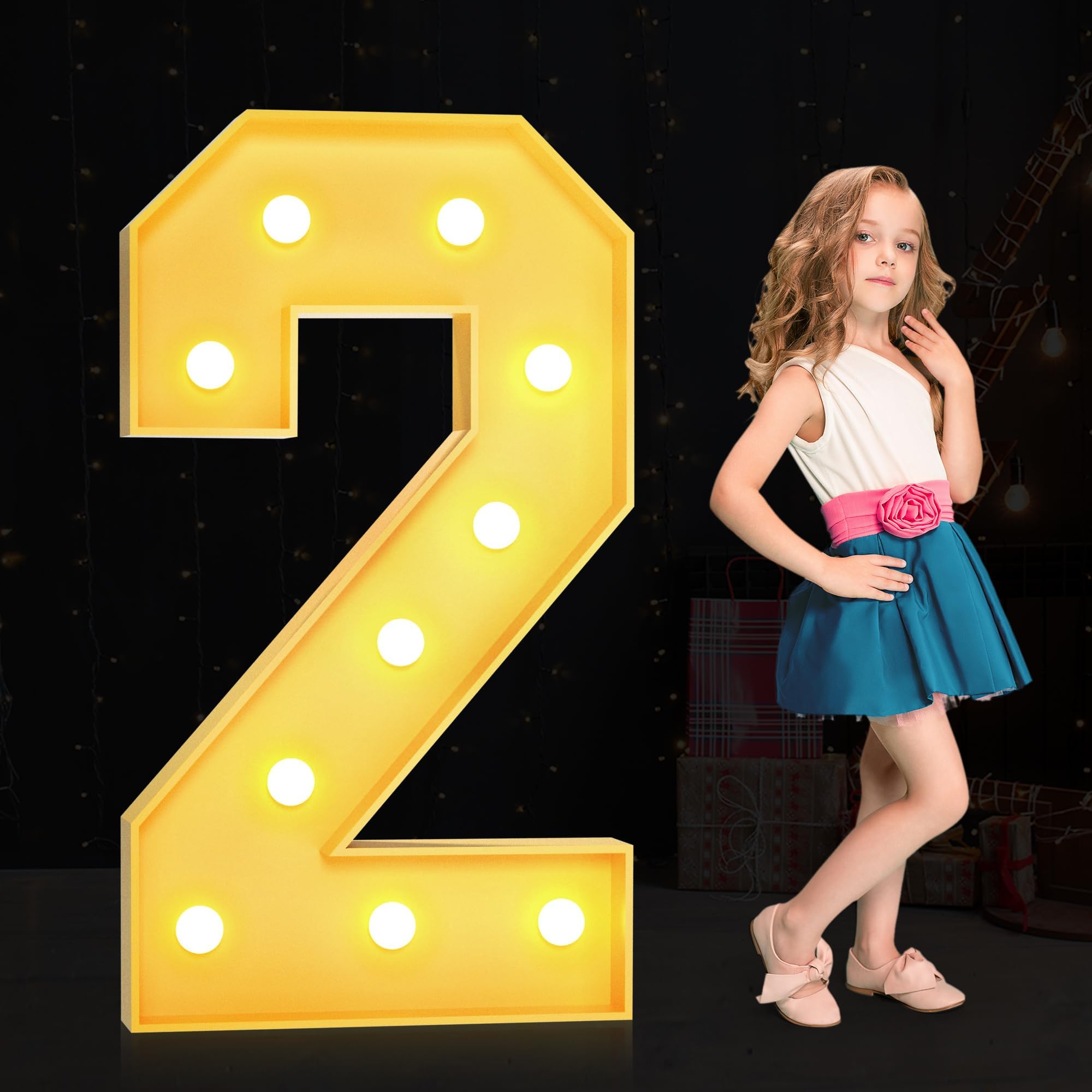 Amazon.com: YIDANYOT 4FT Marquee Light Up Numbers, Gaint Marquee ...