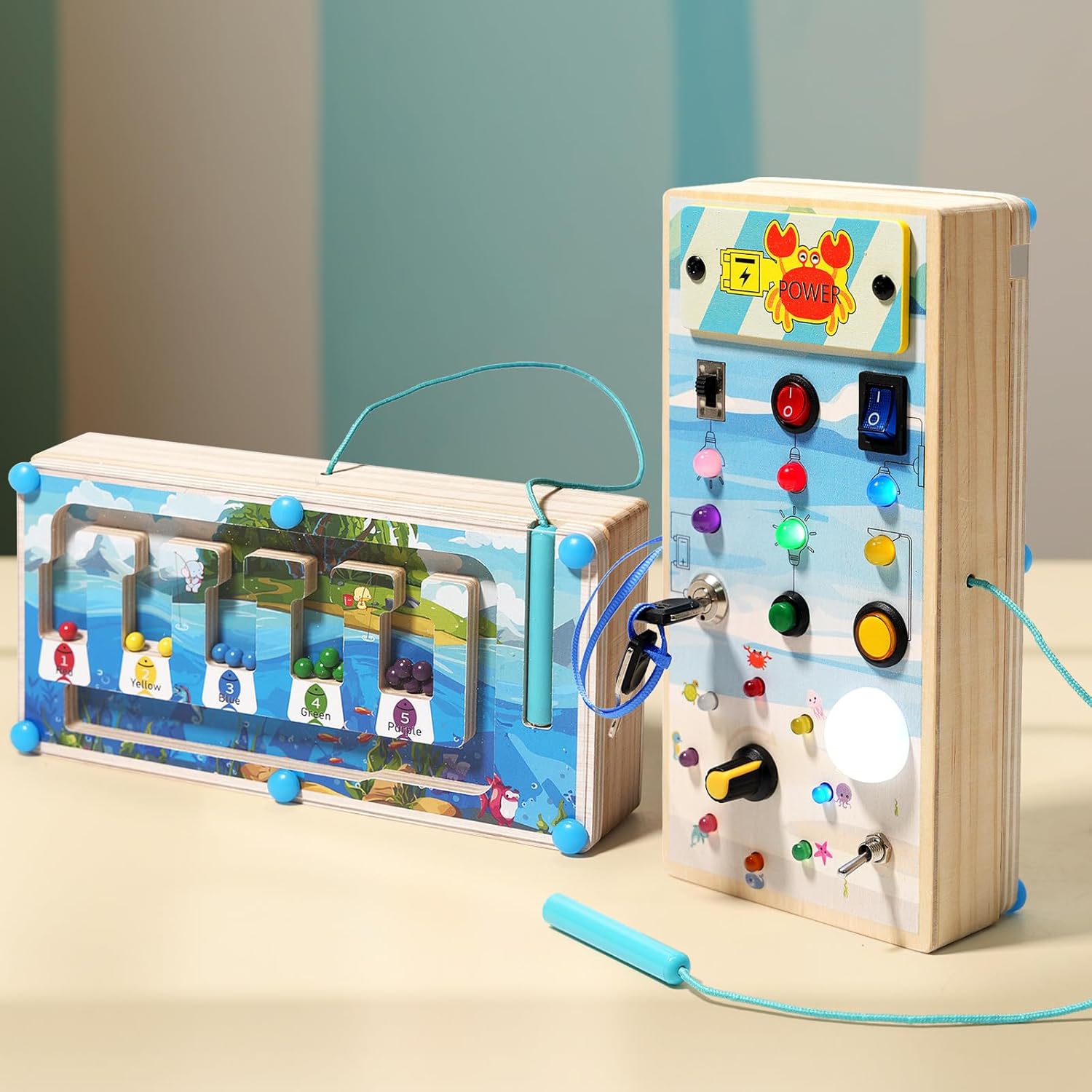 Amazon.co.jp: Sironoa モンテッソーリ ビジーボード 知育玩具 木のおもちゃ 男の子 女の子 3歳 誕生日 プレゼント 入園お祝い 木製磁気迷路玩具 コンセント ...