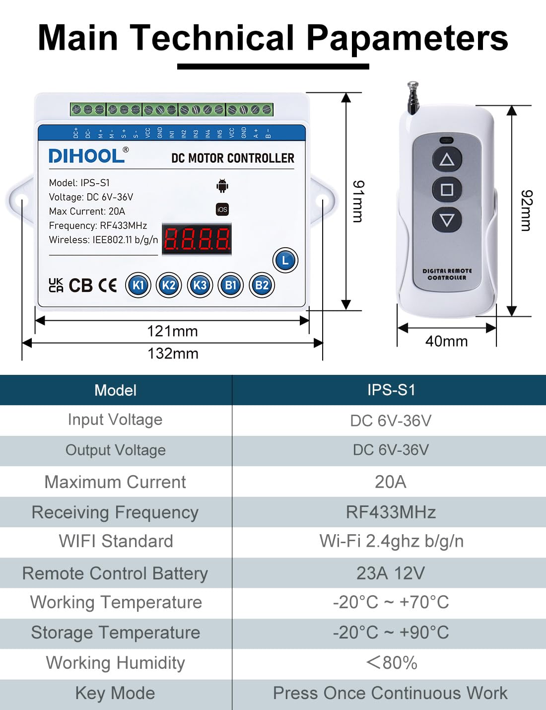 Snapklik.com : DIHOOL Electric Linear Actuator Controller 12V 24V eWeLink Smart Wireless WiFi ...