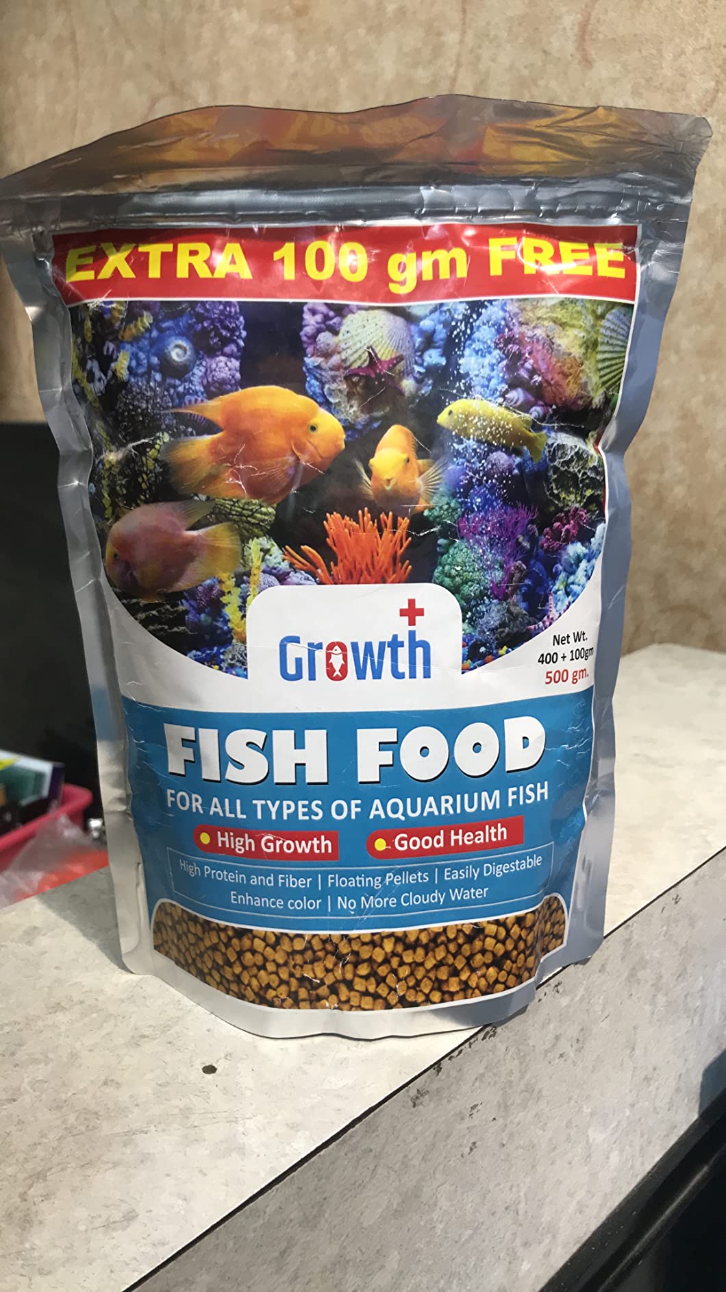 Growth+ Fish Food for All Types of Aquarium Fish | High Protine and ...