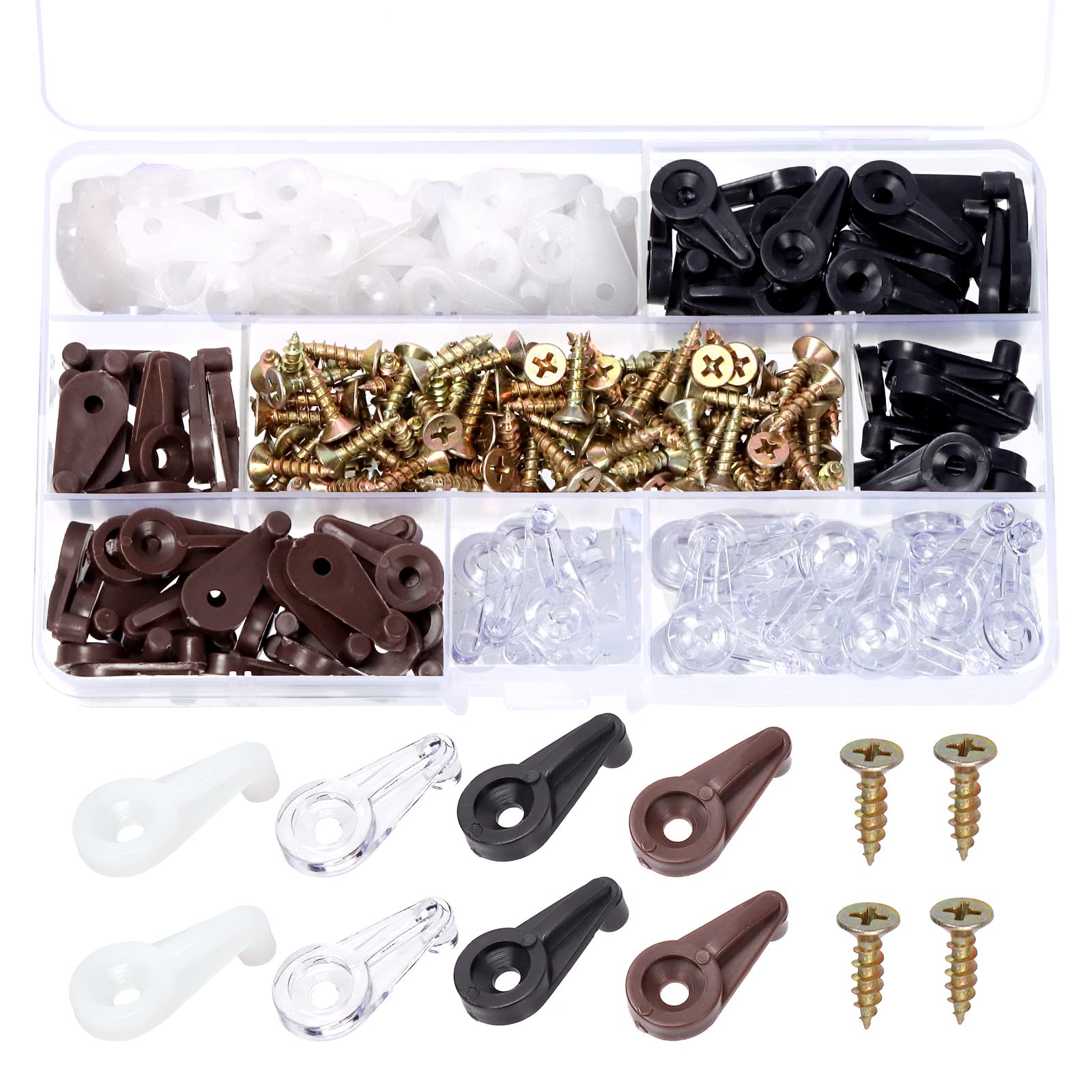 Tanstic 240Pcs Glass Retainer Clips Kit, 4 Colors 4mm Cabinet Glass ...