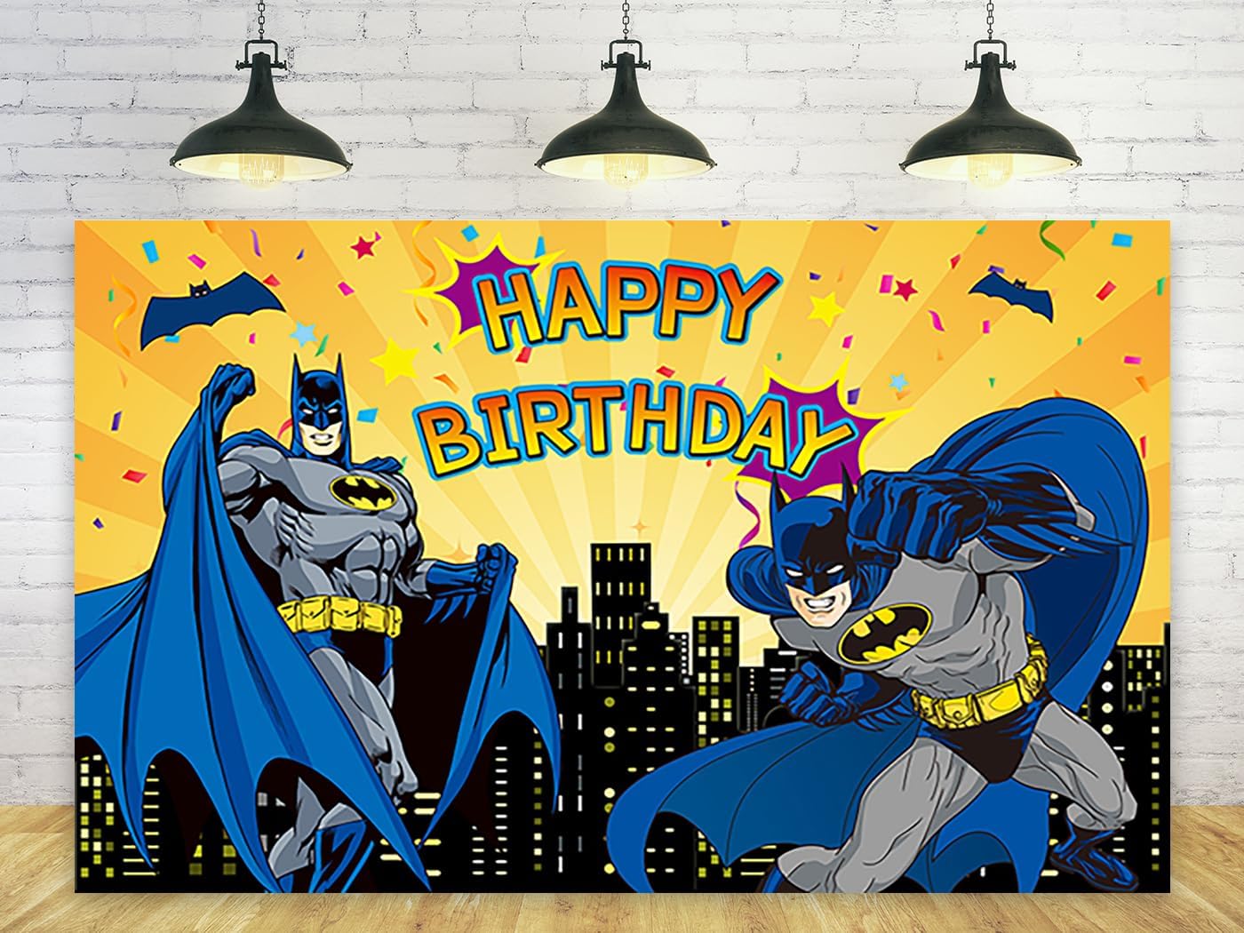 Amazon.com : USERTEN Bat Superhero City Scape Backdrop 5x3ft Full Moon ...