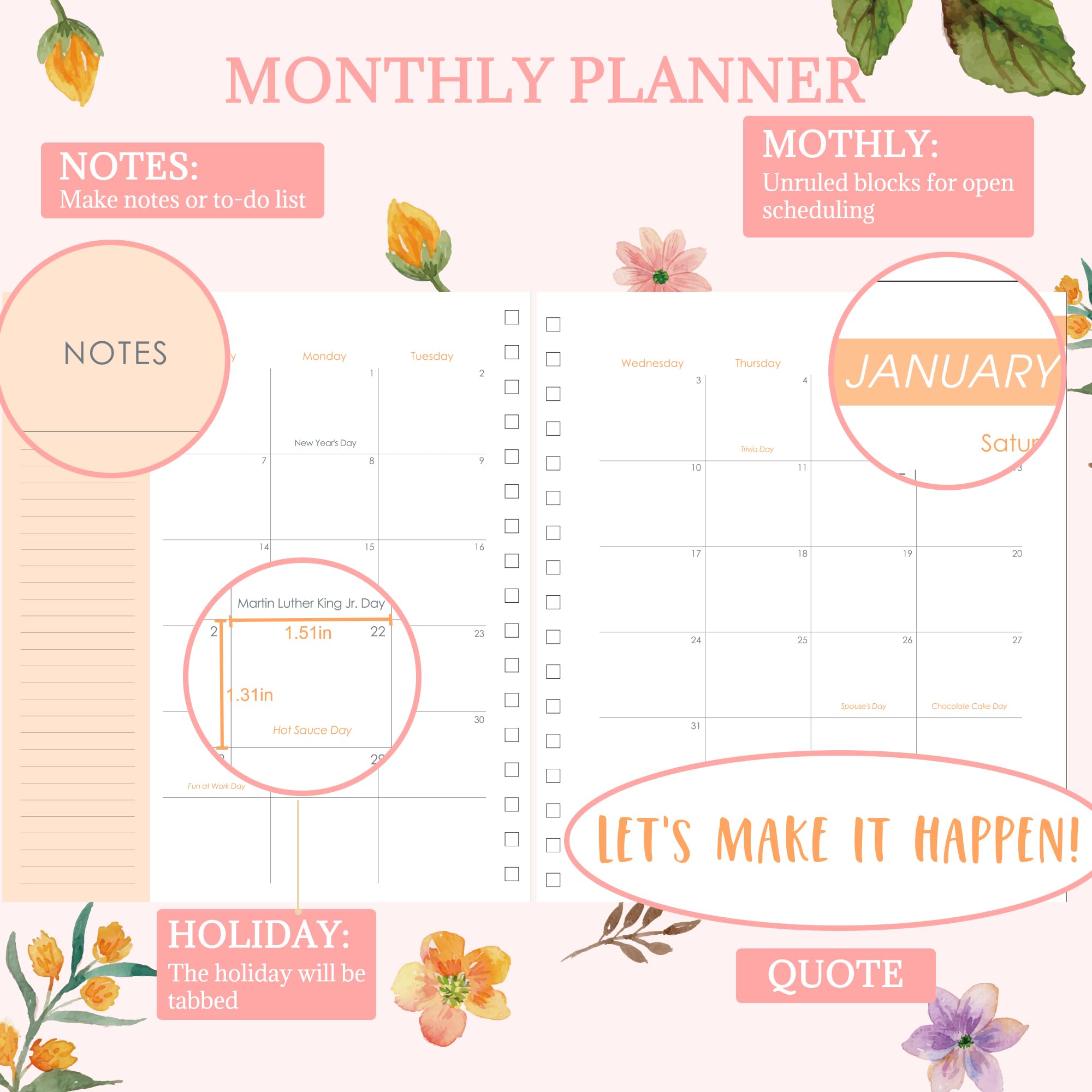 Snapklik.com : 2023-2024 Hardcover Planner Weekly And Monthly Agendas ...