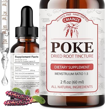 Amazon.com: CMAINZE Poke Root Tincture, 2 Fl Oz, Organic Poke Root Oil ...