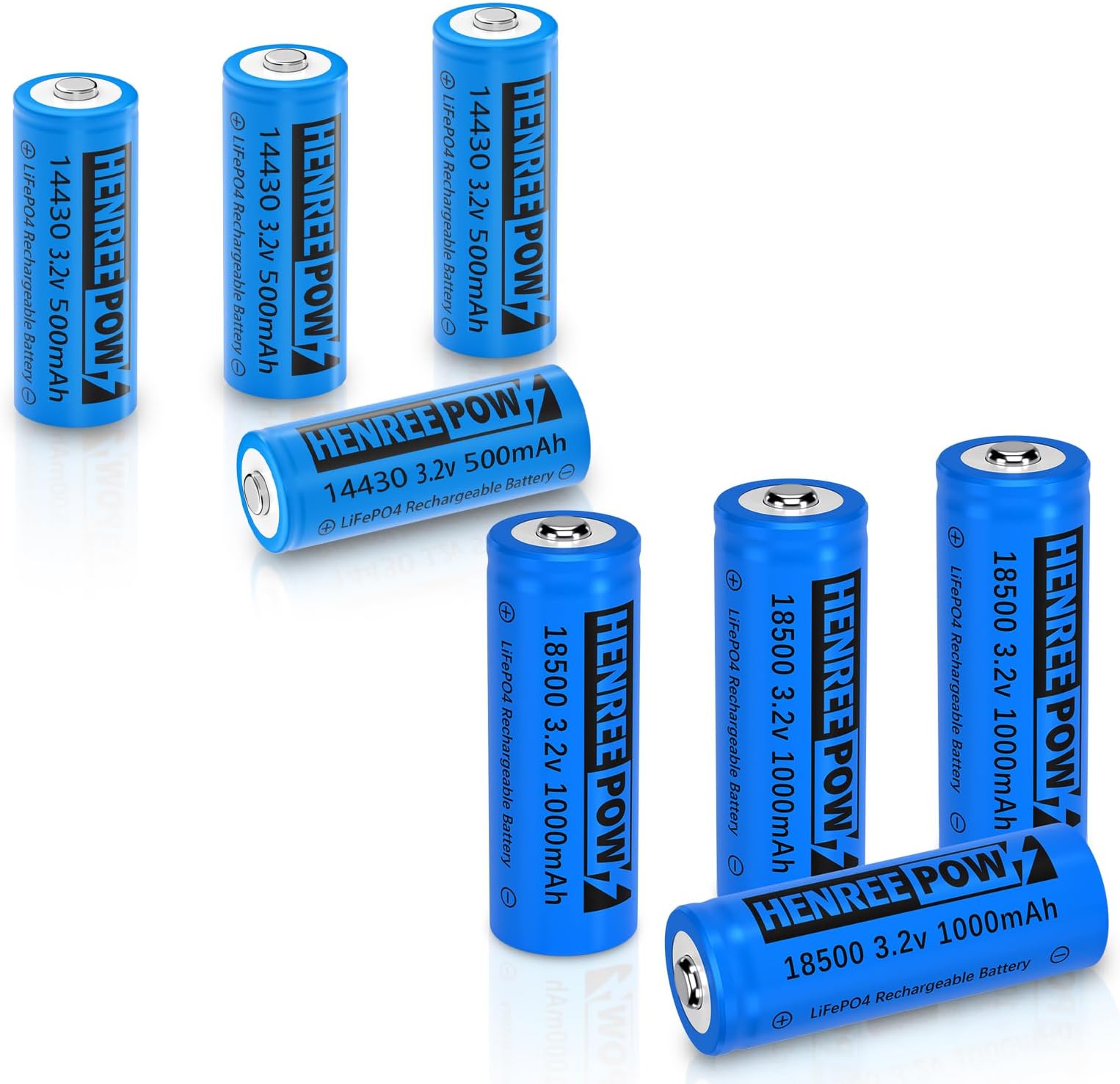 Amazon.com: Henreepow 18500/14430 Rechargeable Battery, 3.2v LiFePO4 ...