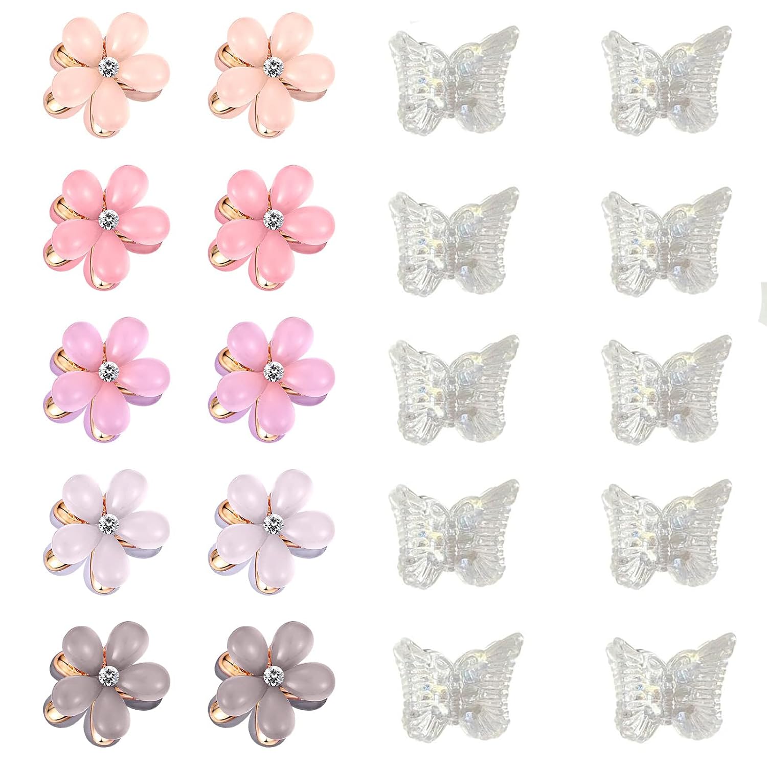 Amazon.com : Paderison Small Flower Hair Clips for Girls Mini Butterfly ...