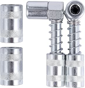 Stylemafia 4 Pieces 90 Degree Grease Gun Coupler Adapter with Sleeves ...