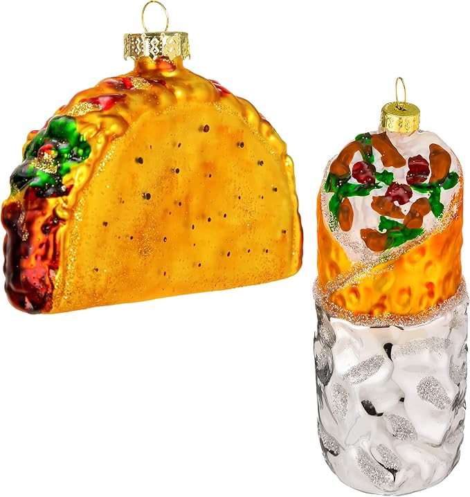 Amazon.com: JOYIN Christmas Taco and Burrito Ornament, 2 pcs Glass ...