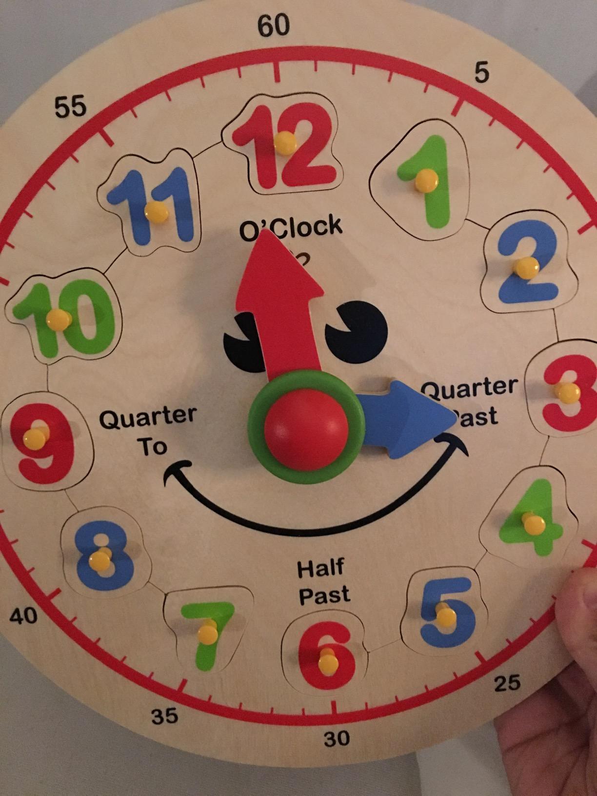 Amazon.com: Award Winning Hape Happy Hour Clock Kid's Wooden Time ...