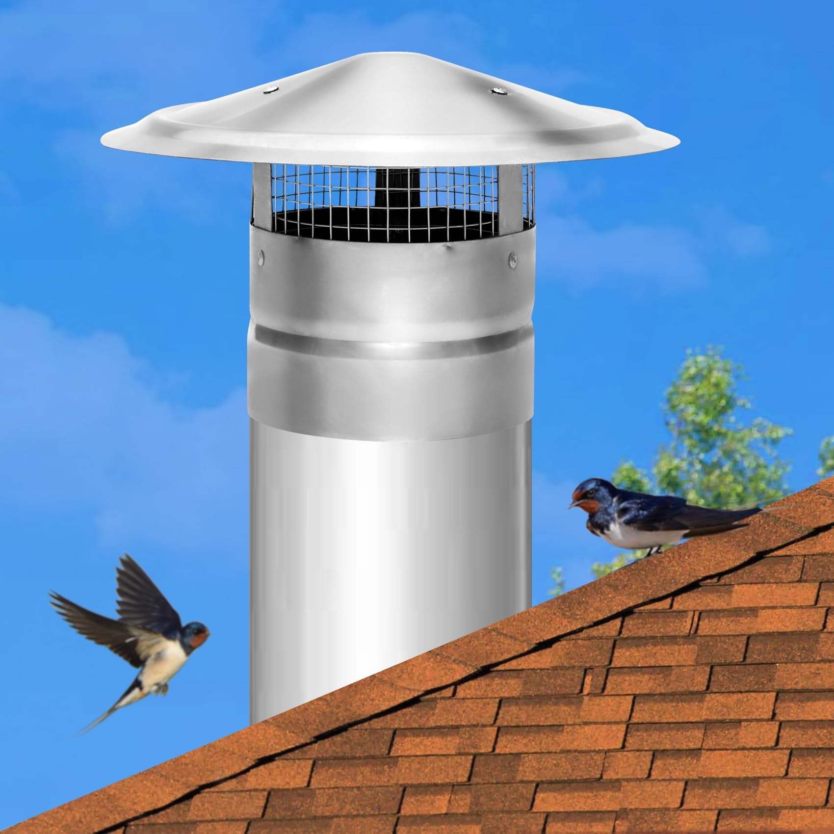 Amazon.com: FAMCO Wind Directional Chimney Cap (Galvanized Steel, 6 ...