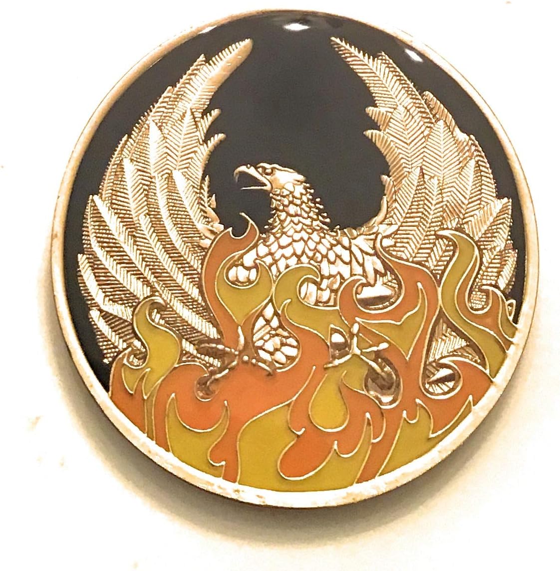 Amazon.com: 7 Year NA Black Phoenix Rising from The Ashes Medallion ...