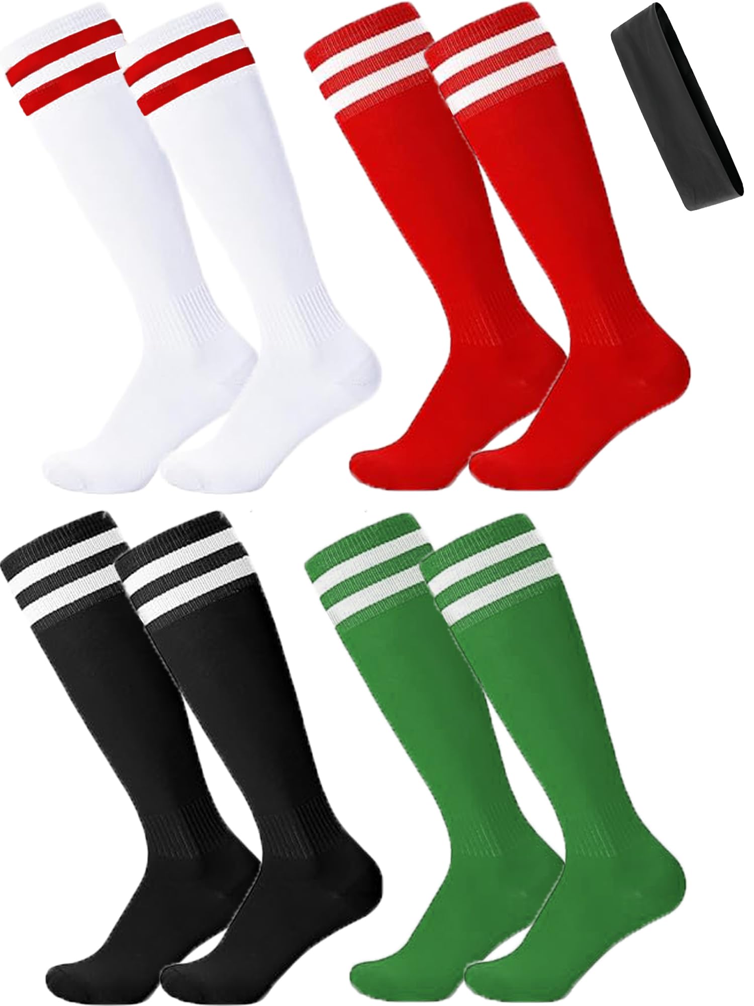 OVENOE 4 Pairs Childrens Football Socks Kids Football Socks Breathable ...