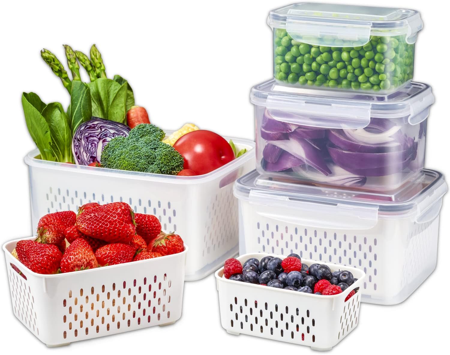 Amazon.com: Aorruio Fruit Storage Containers for Fridge Keep Fresh, 4 ...