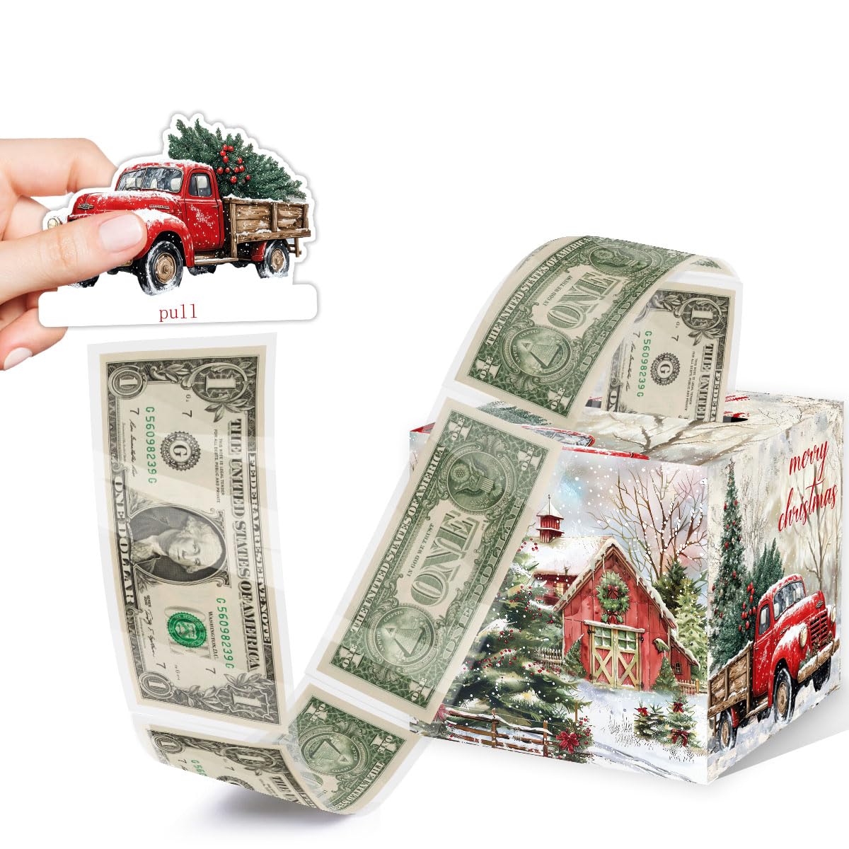 Amazon.com: Merry Christmas Surprise Money Box for Cash, Christmas ...