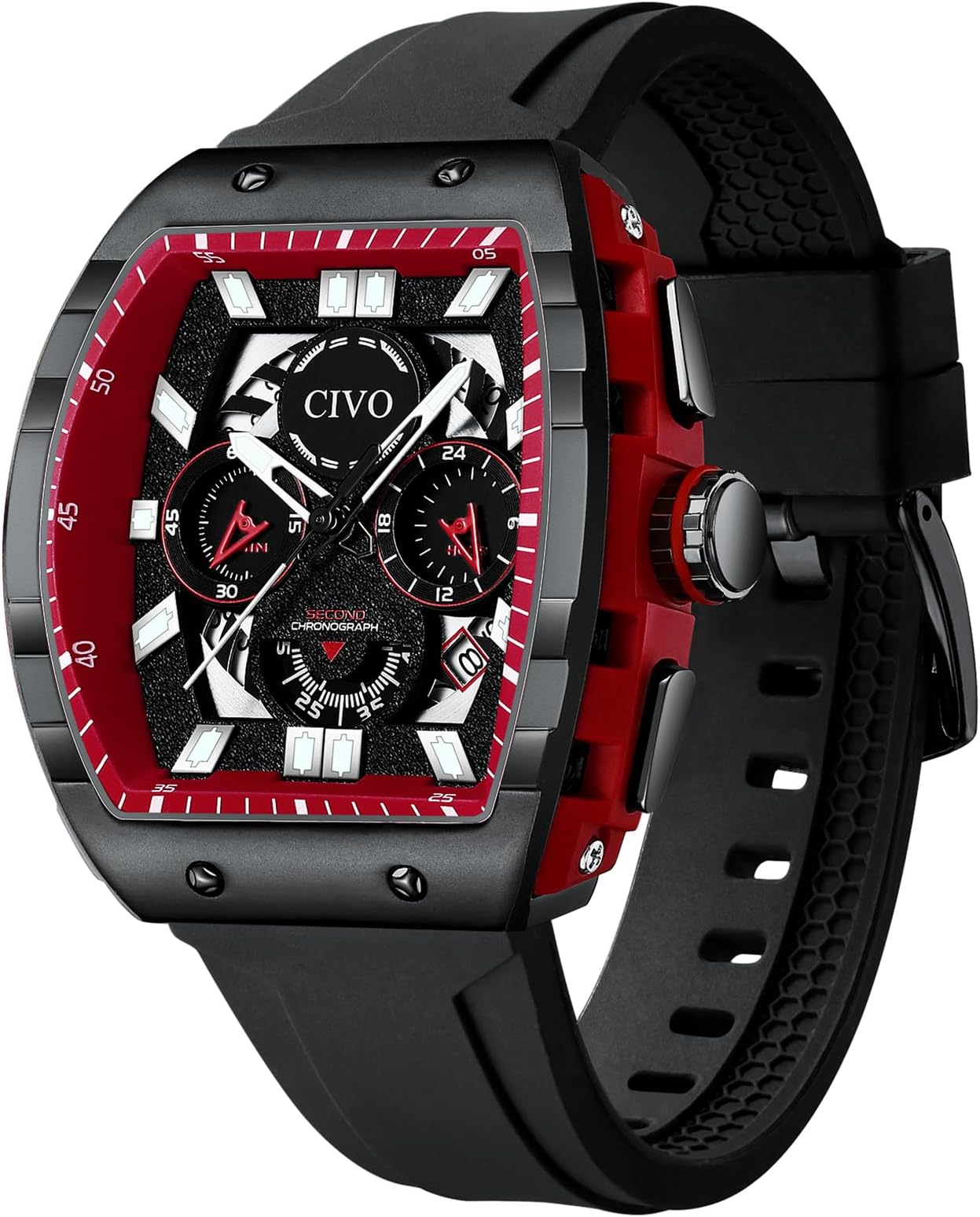 MEGALITH Mens Watches Black Sports Chronograph Wrist Watch Men ...