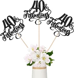 Amazon.com: 12 Pack 40 & Fabulous Centerpiece Sticks Assembled Glitter ...