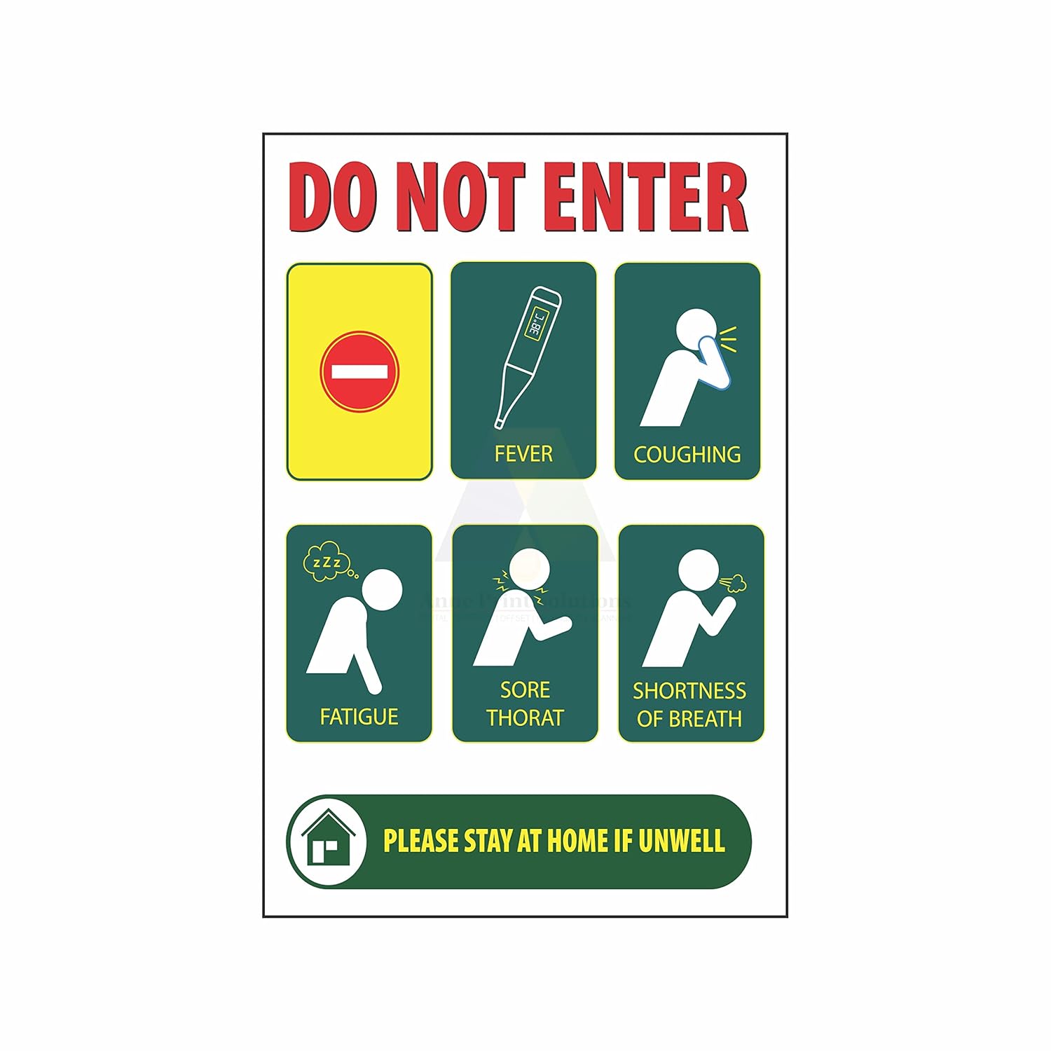 Anne Print Solutions® Do Not Enter poster (Without Frame) For Hospital ...