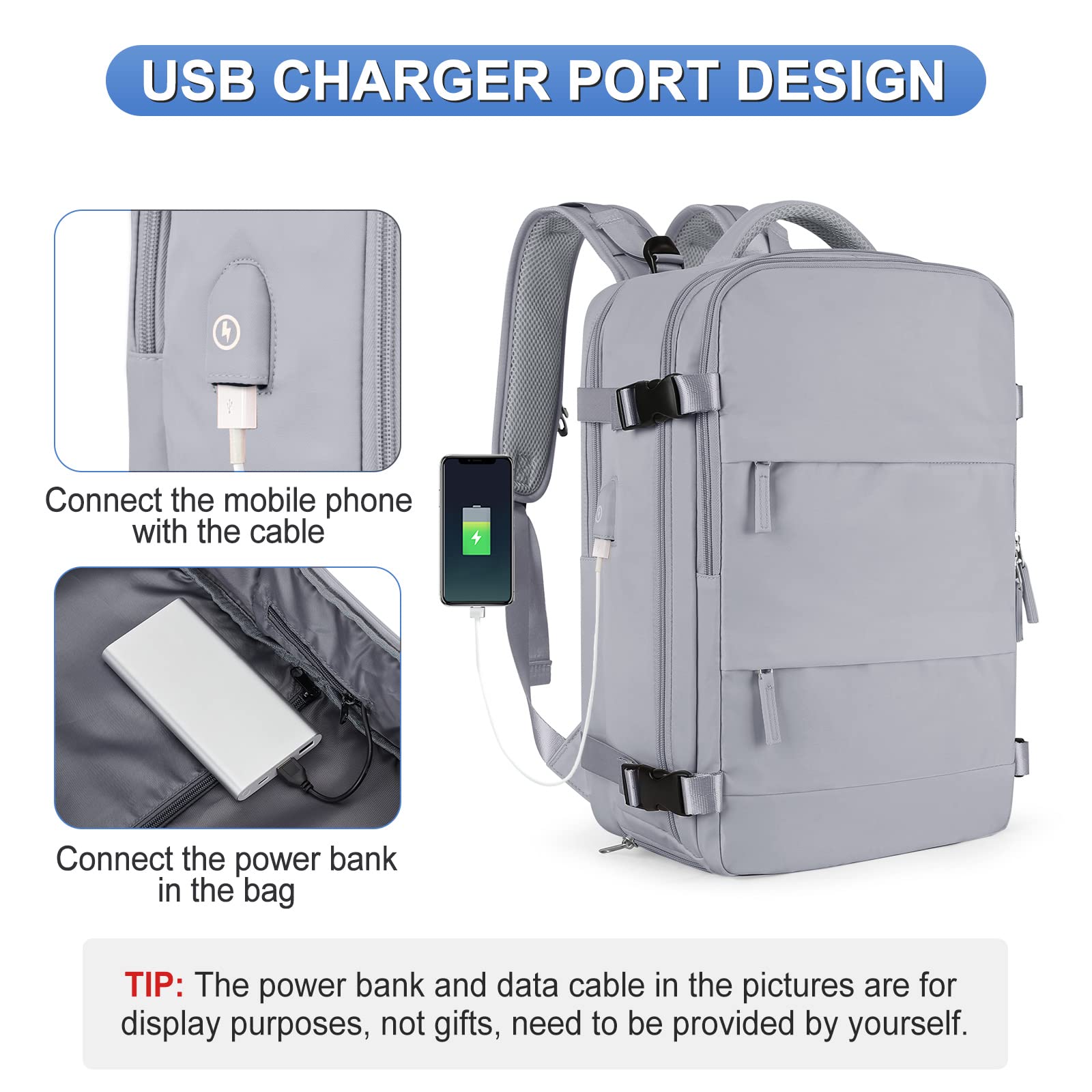 coofay Personal Item Travel Backpack For Women Men Airline Approved ...