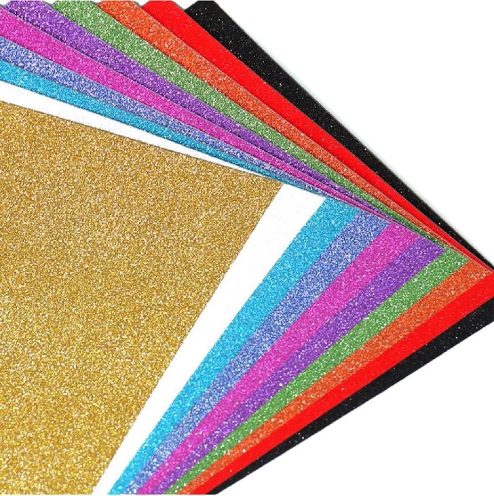 Namvo 15Pcs A4 Glitter Paper Cardstock, Sparkle 250gsm Glitter Colour ...