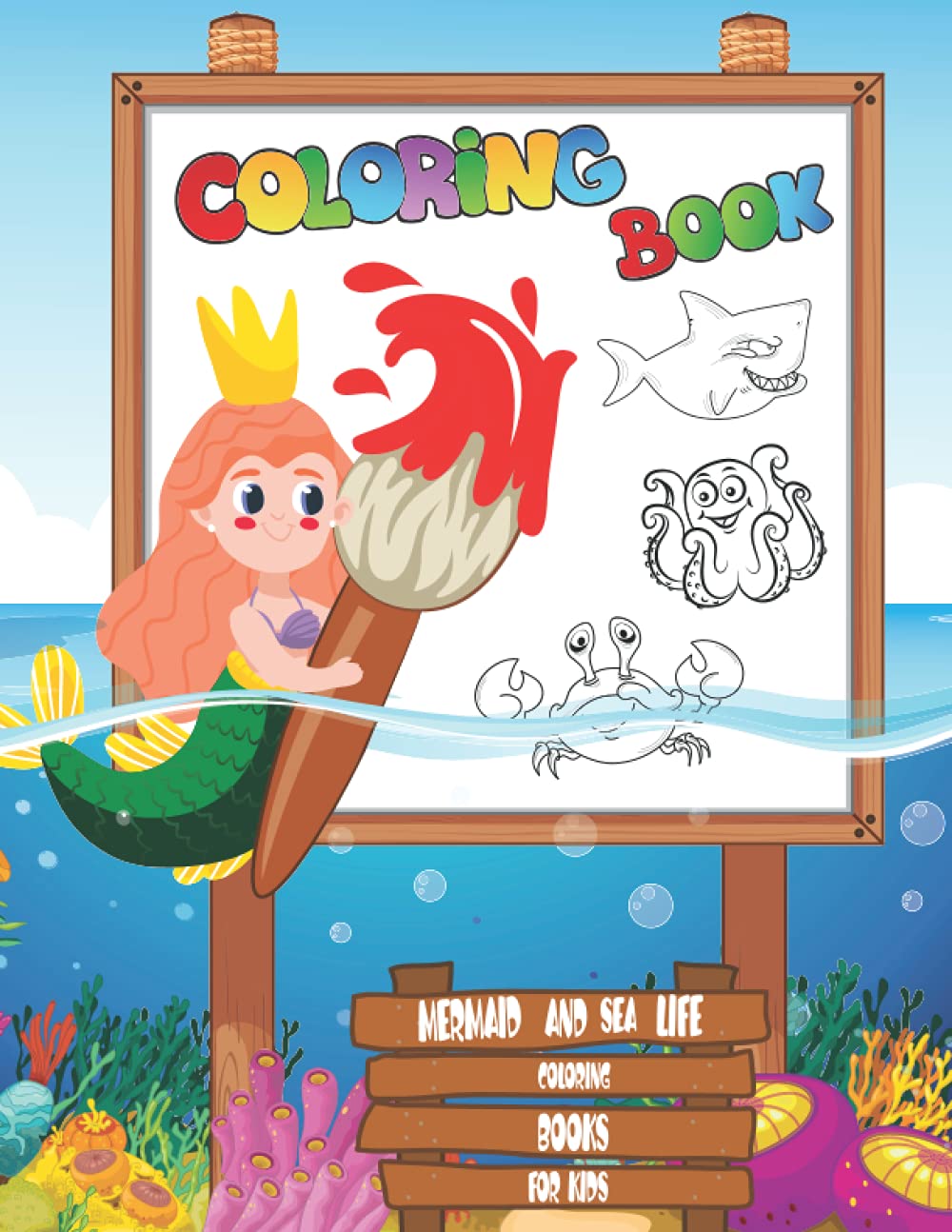 Buy Mermaid and Sea Life Coloring Books For Kids: Fun Activities for ...