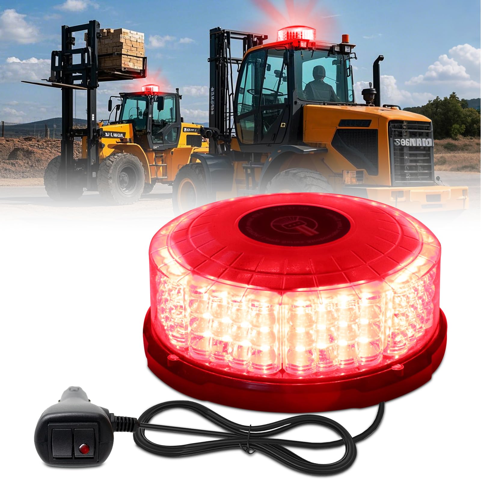 Amazon.com: Nrgedzam 1-PCS Red Beacon Light, Red Strobe Light Rotating ...