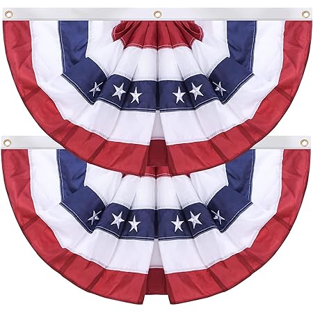Amazon.com: American Pleated Fan Flag Buntings for Outside 2x4- Heavy ...
