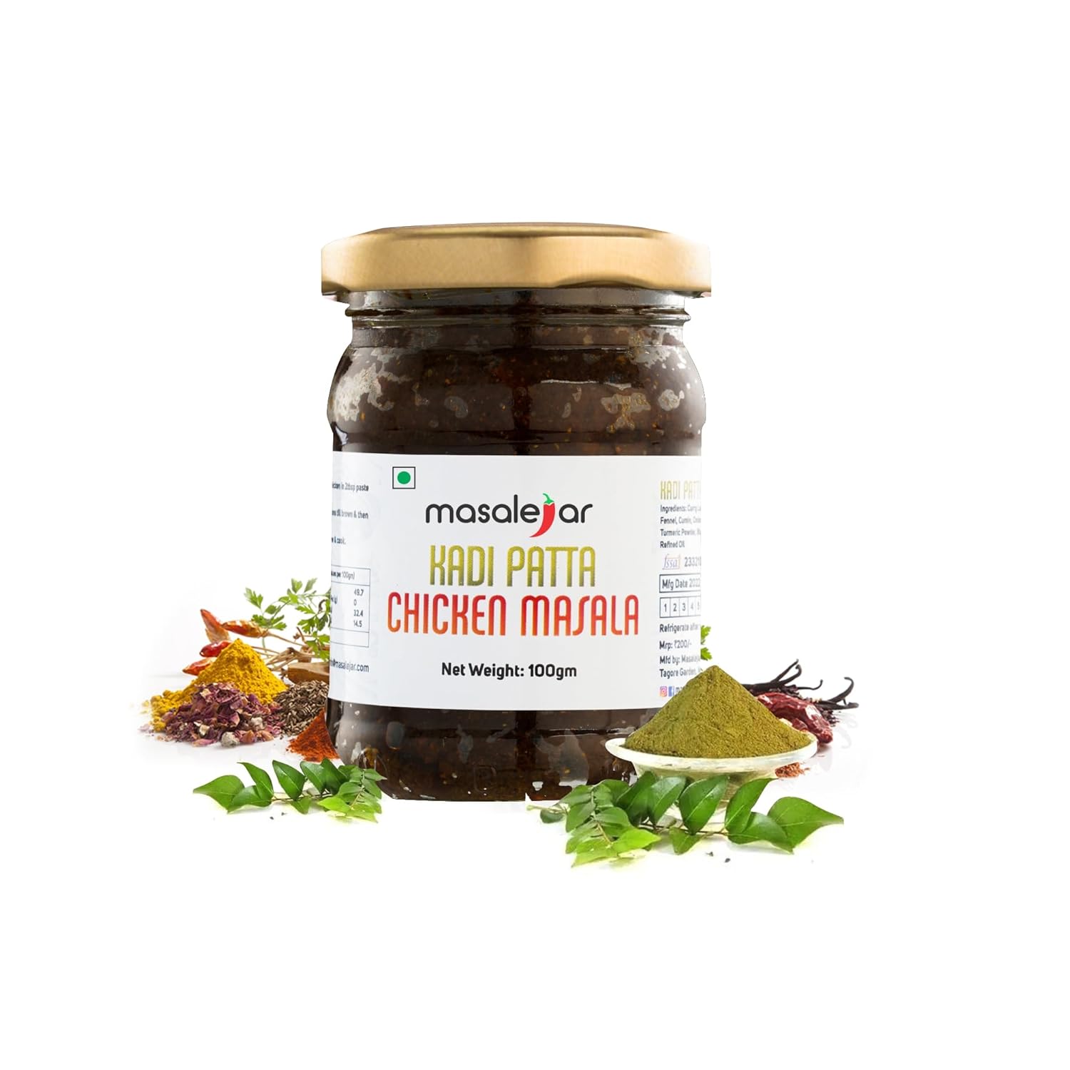 Masalejar Ready to Cook Kadi Patta Chicken Masala Spice Mix 100gm ...